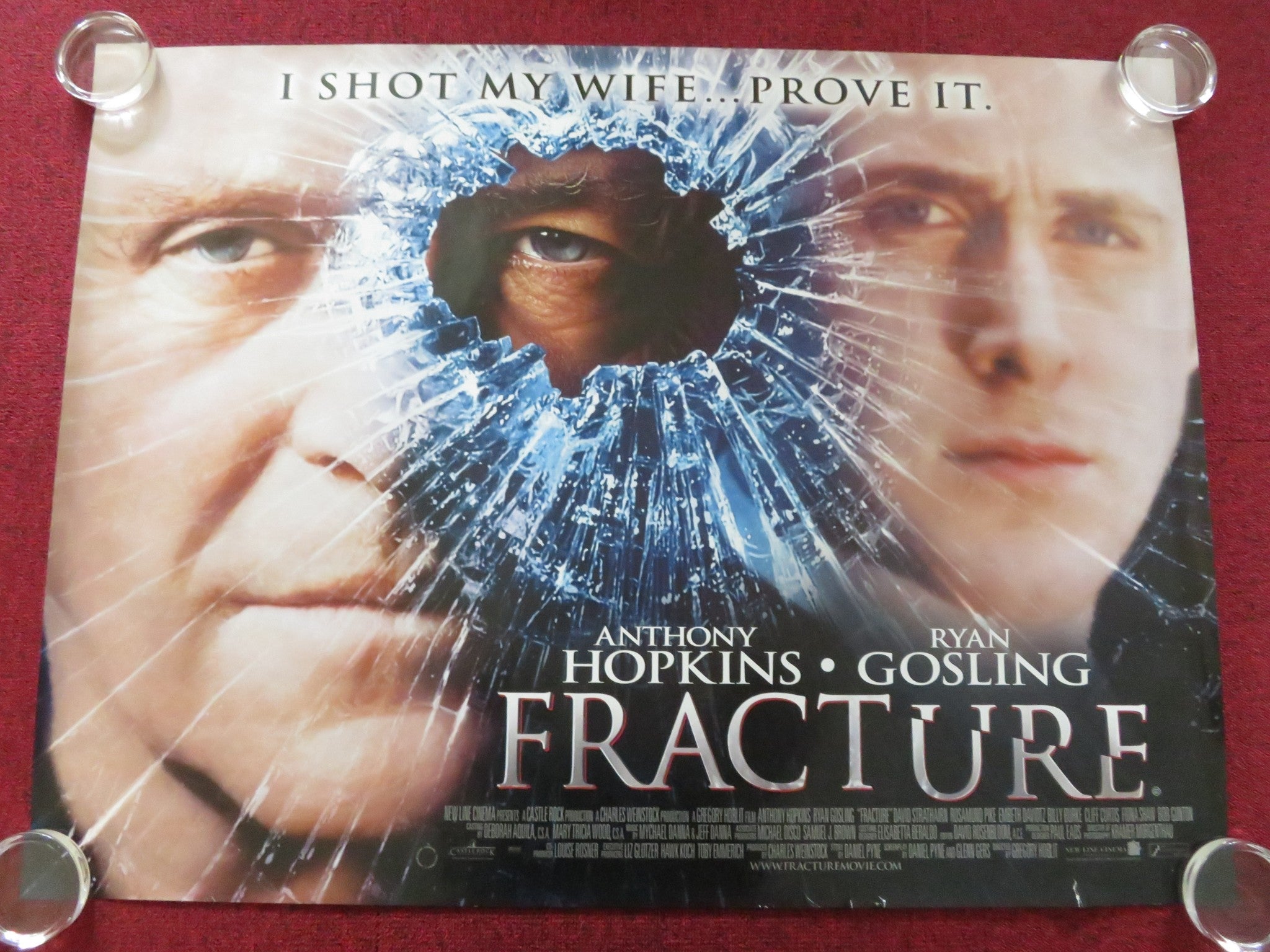 FRACTURE UK QUAD (30"x 40") ROLLED POSTER ANTHONY HOPKINS RYAN GOSLING ...