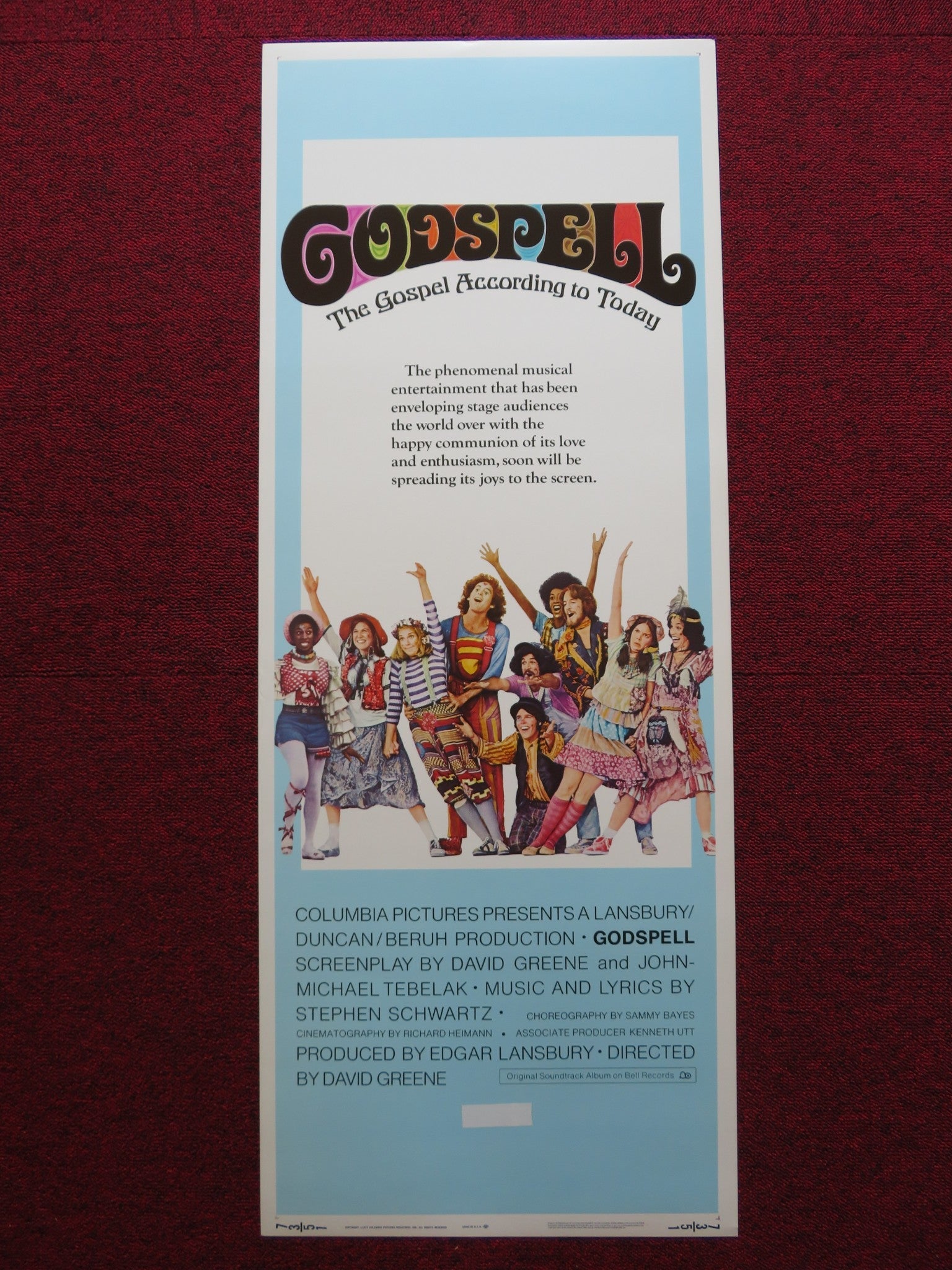GODSPELL US INSERT (14"x 36") POSTER VICTOR GARBER KATIE HANLEY 1973 ...