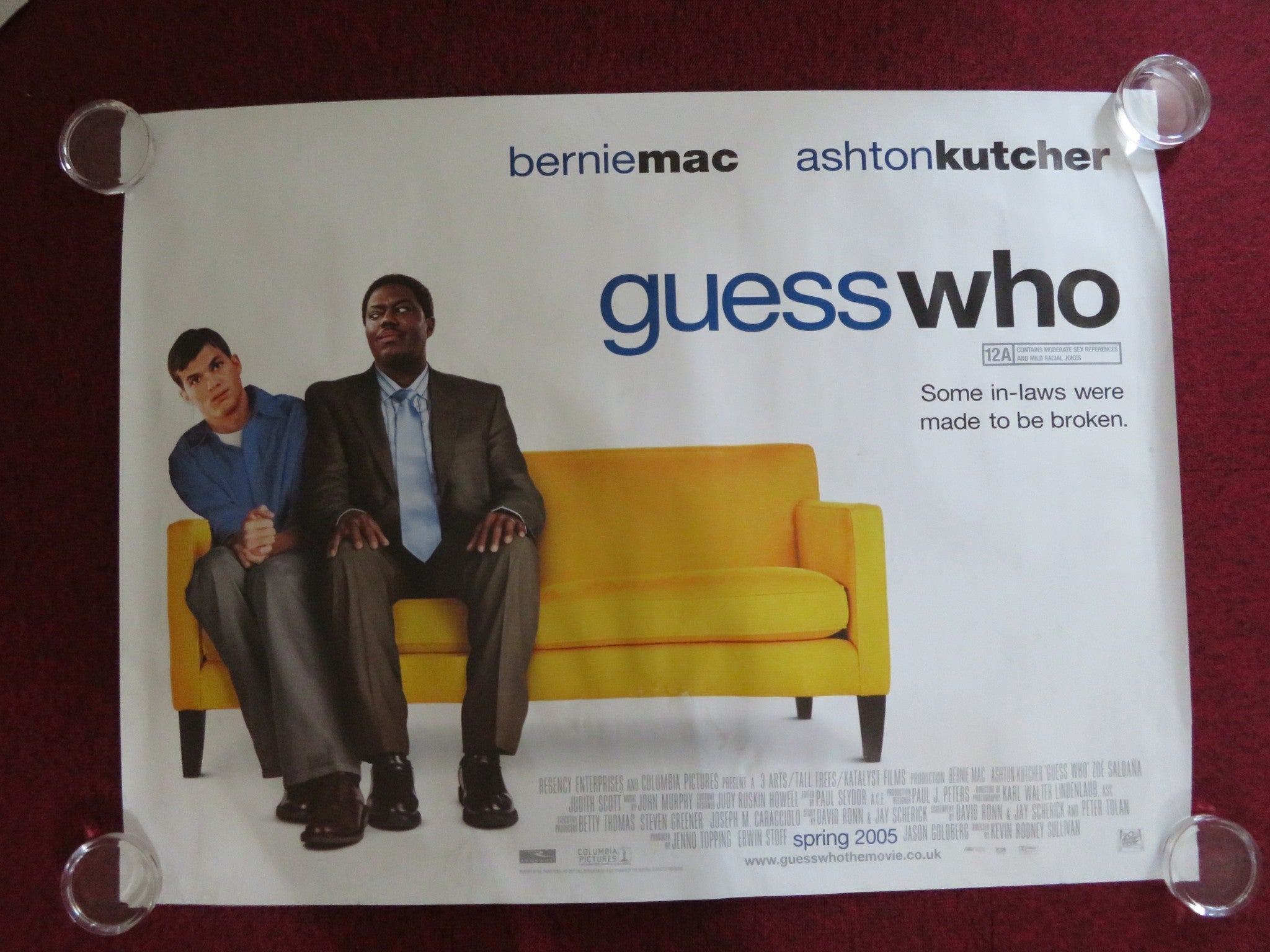 GUESS WHO UK QUAD (30"x 40") ROLLED POSTER BERNIE MAC ASHTON KUTCHER 2 ...