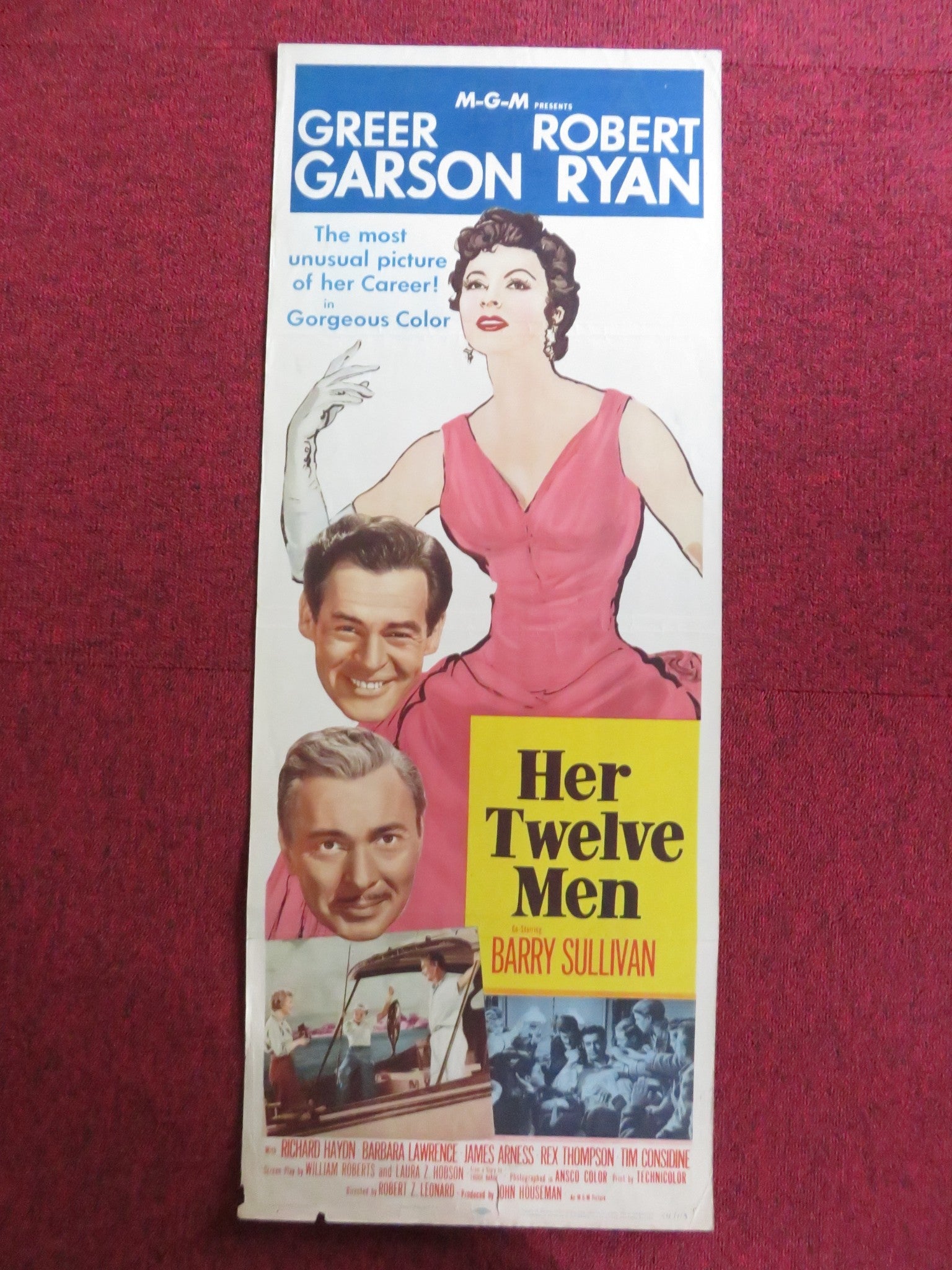 HER TWELVE MEN US INSERT (14"x 36") POSTER GREER GARSON ROBERT RYAN 19 ...