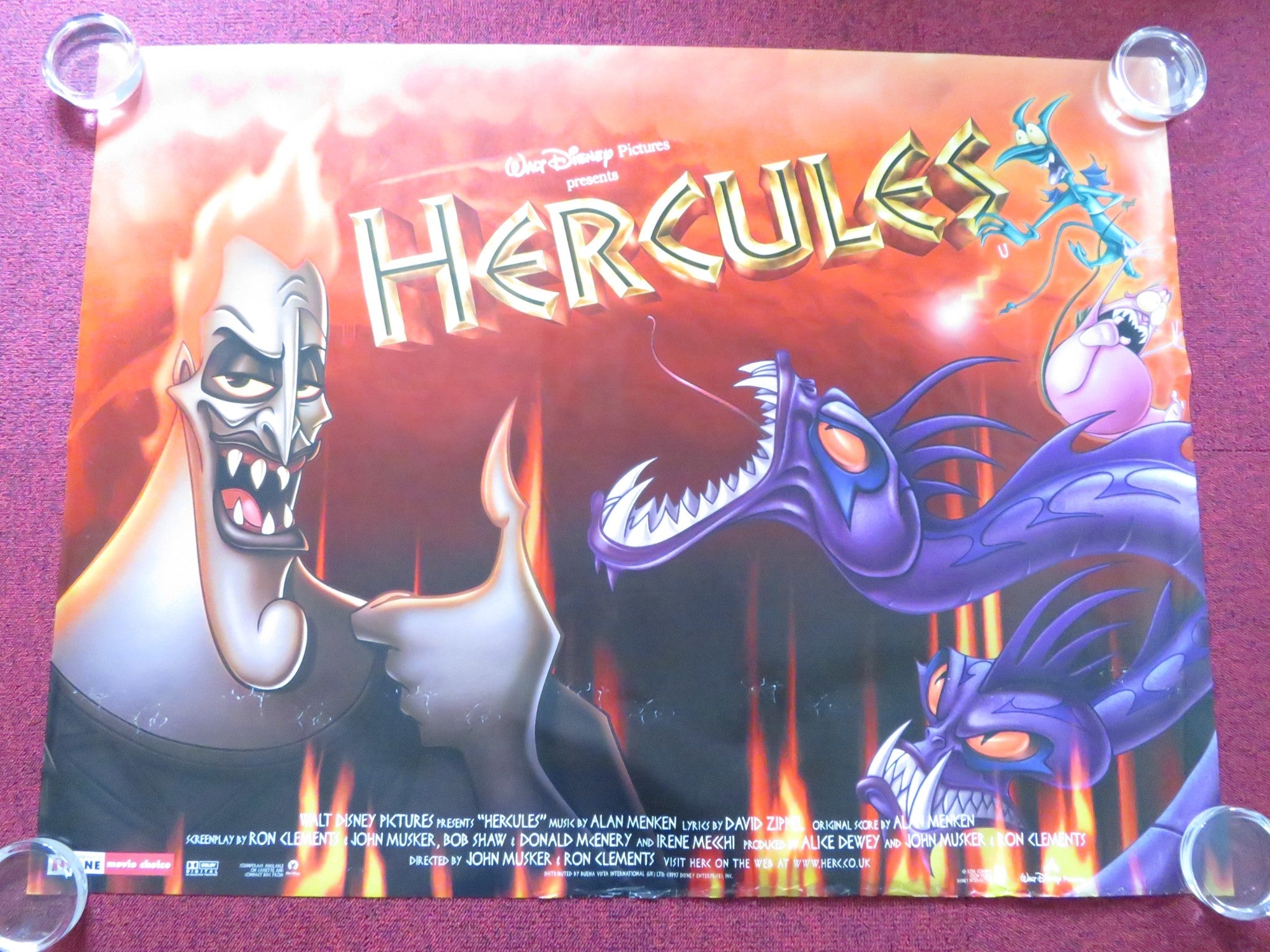 HERCULES UK QUAD ROLLED POSTER DISNEY TATE DONOVAN 1997 – Rendezvous Cinema