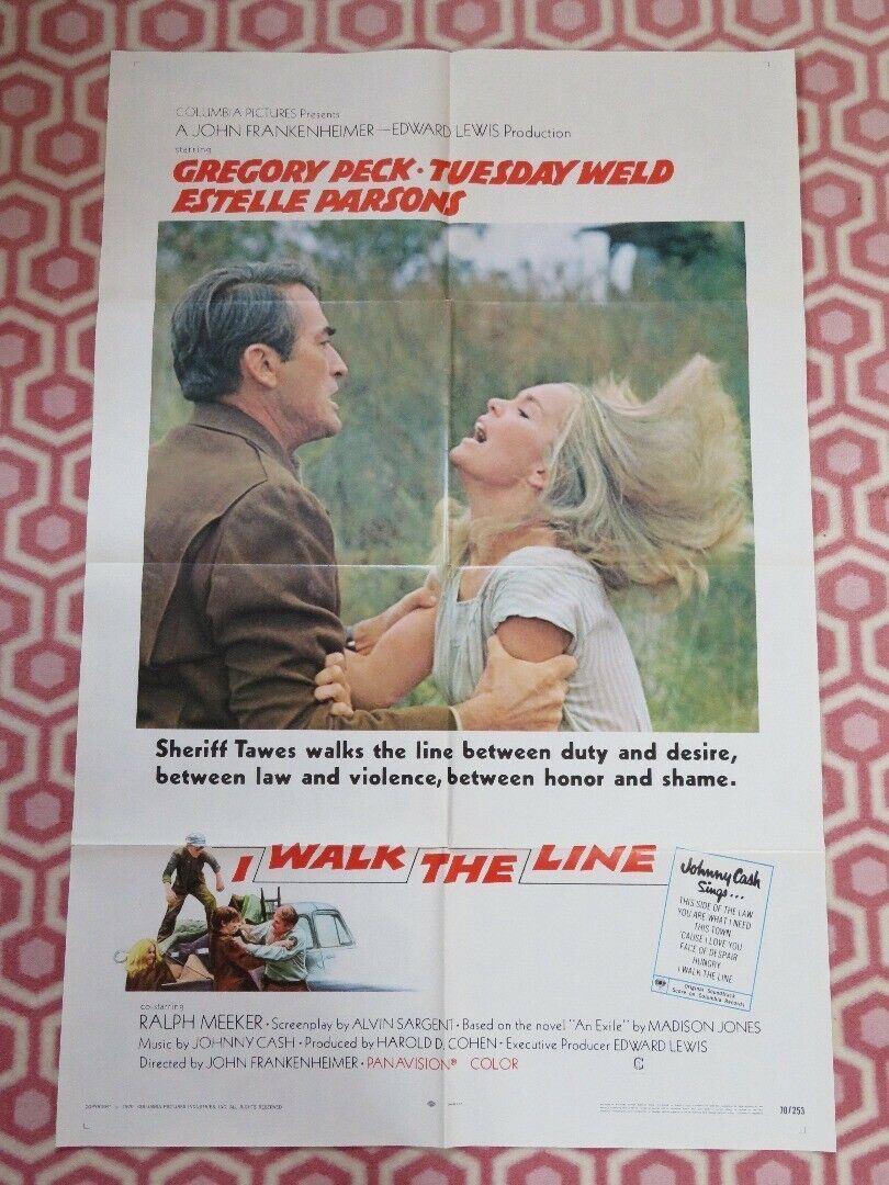 I WALK THE LINE US ONE SHEET POSTER GERGORY PECK TUESDAY WELD 1970 ...
