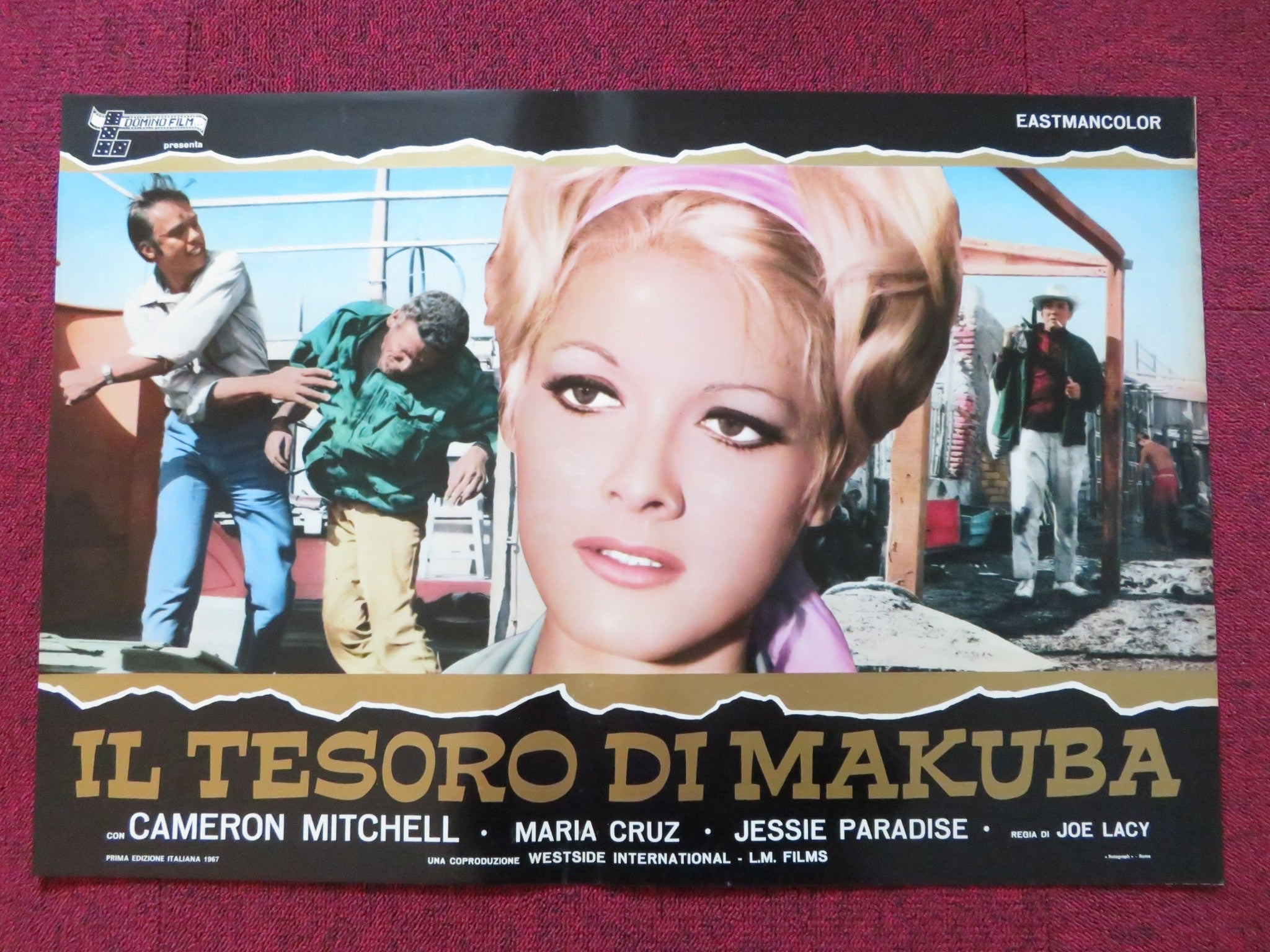 IL TESORO DI MAKUBA- D ITALIAN FOTOBUSTA POSTER CAMERON MITCHELL MARIA ...