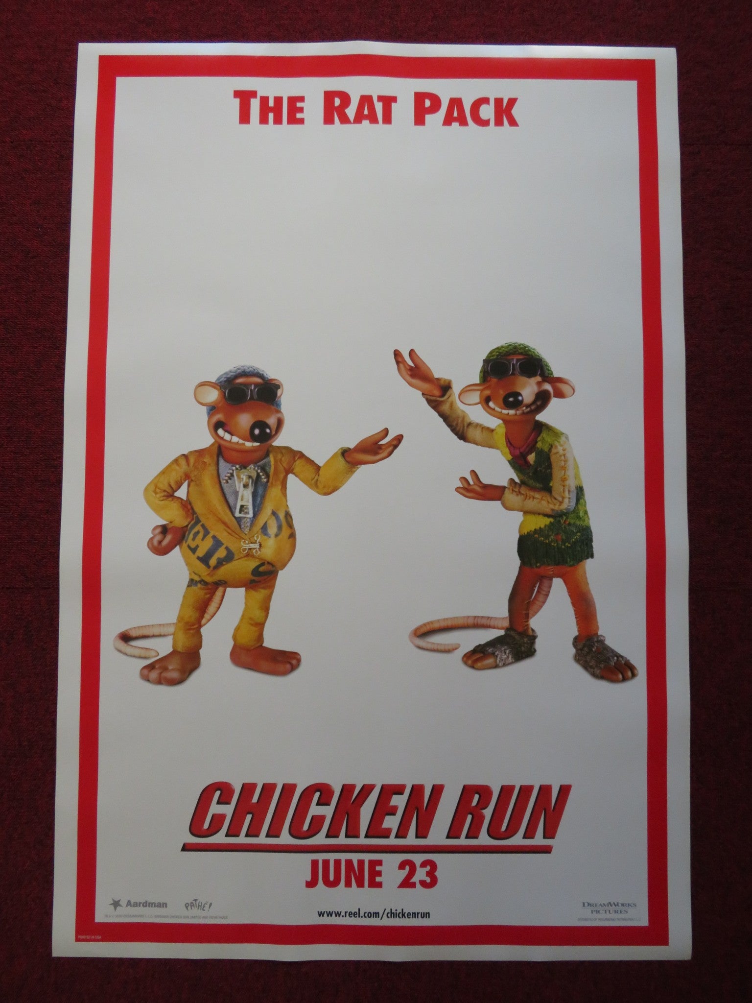 CHICKEN RUN US ONE SHEET ROLLED POSTER PHIL DANIELS LYNN FERGUSON 2000 ...