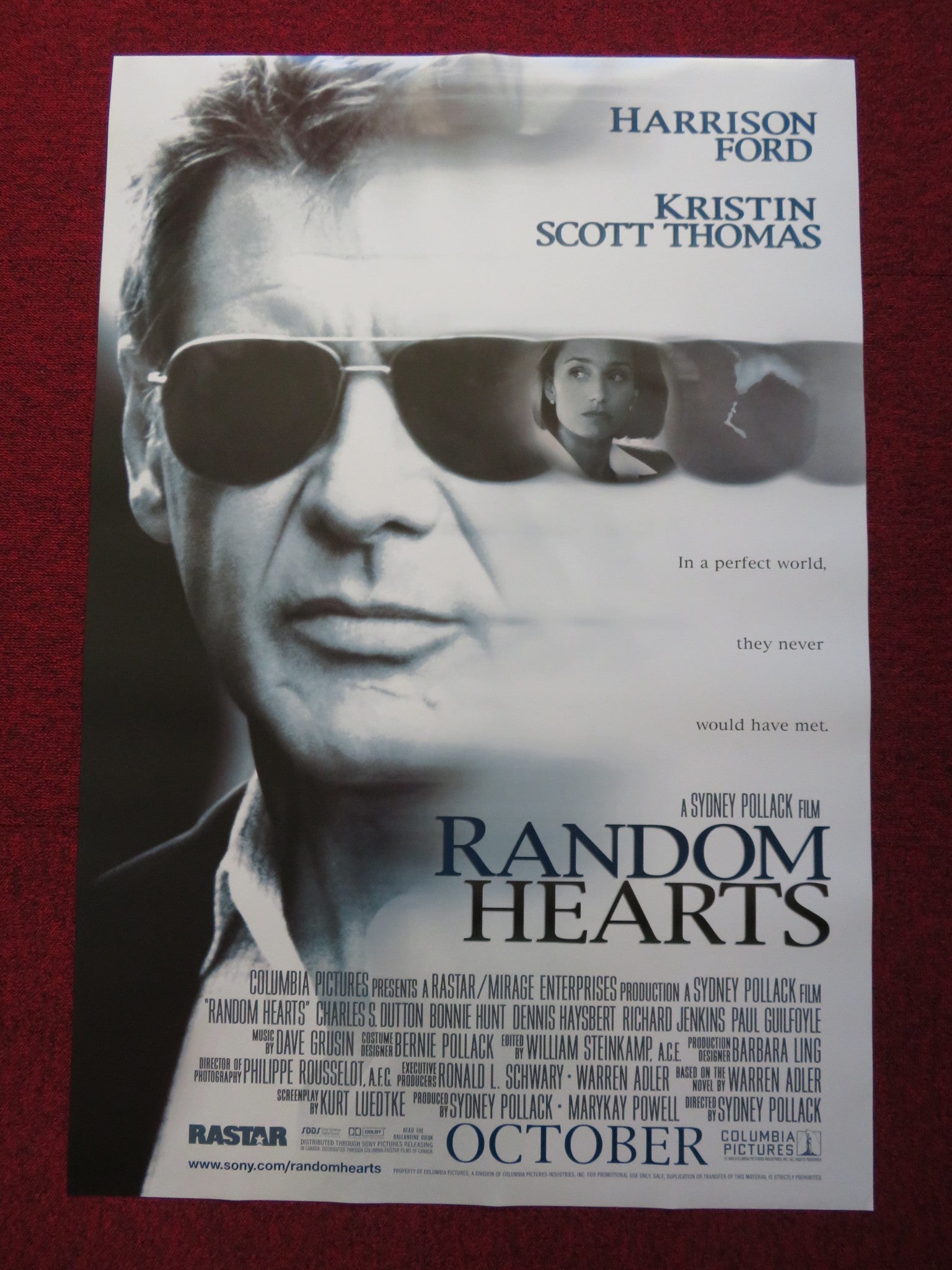 RANDOM HEARTS US ONE SHEET ROLLED POSTER HARRISON FORD KRISTEN SCOTT T ...