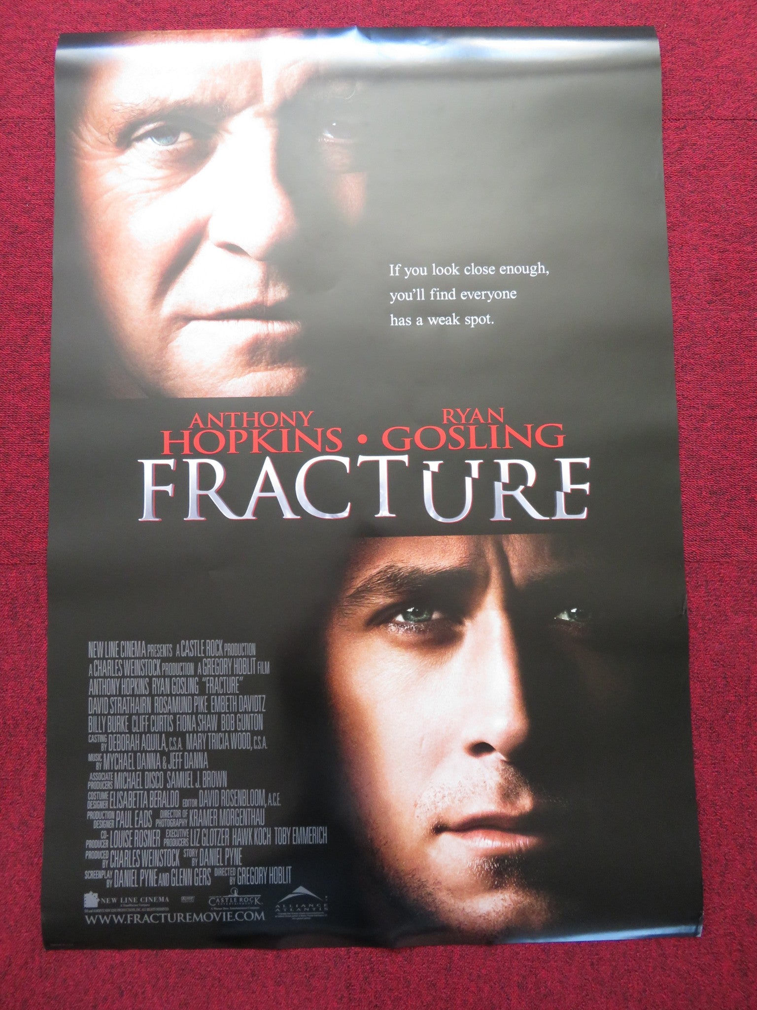 FRACTURE US ONE SHEET ROLLED POSTER ANTHONY HOPKINS RYAN GOSLING 2007 ...