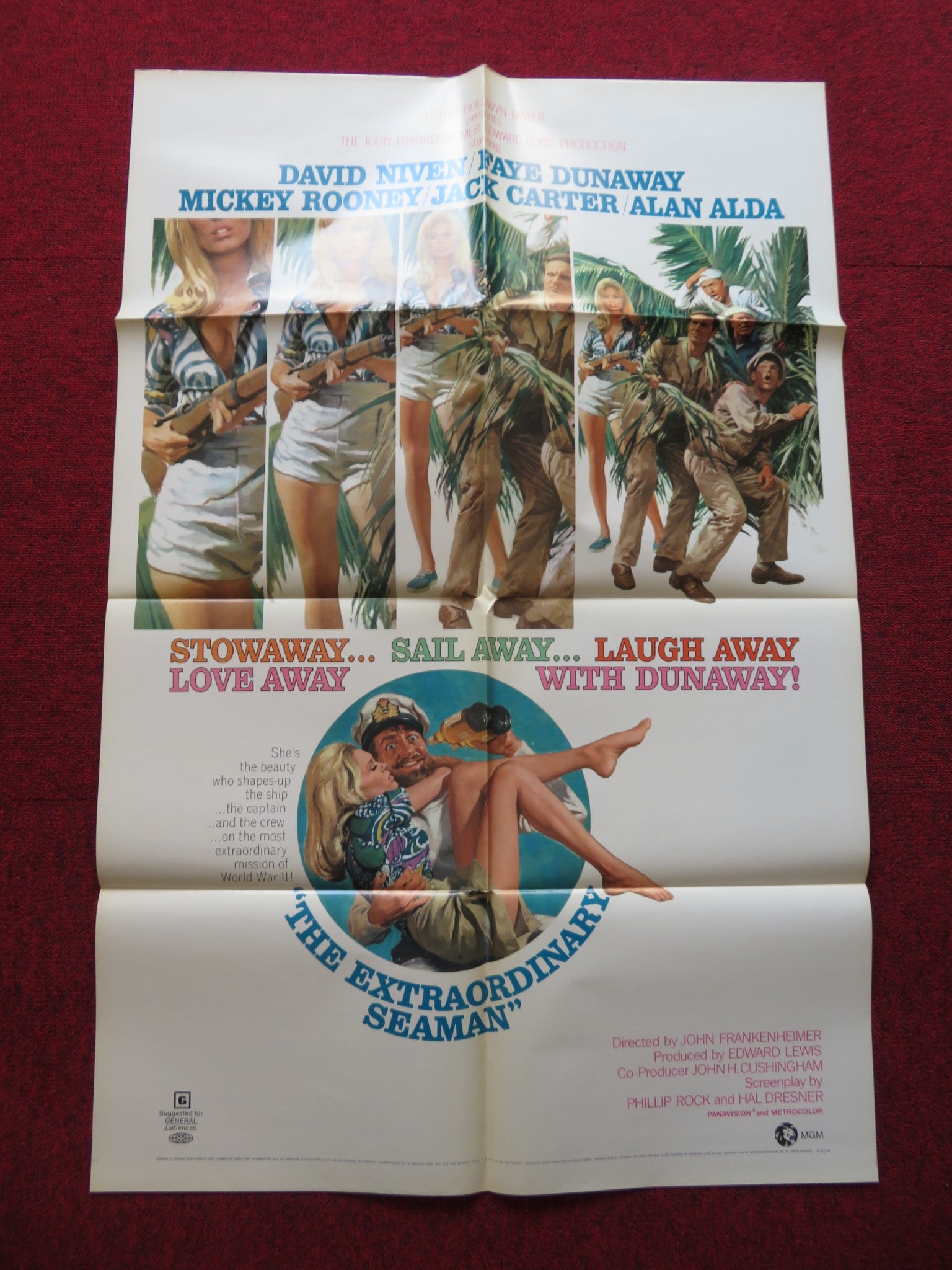 THE EXTRAORDINARY SEAMAN FOLDED US ONE SHEET POSTER DAVID NIVEN FAYE D ...