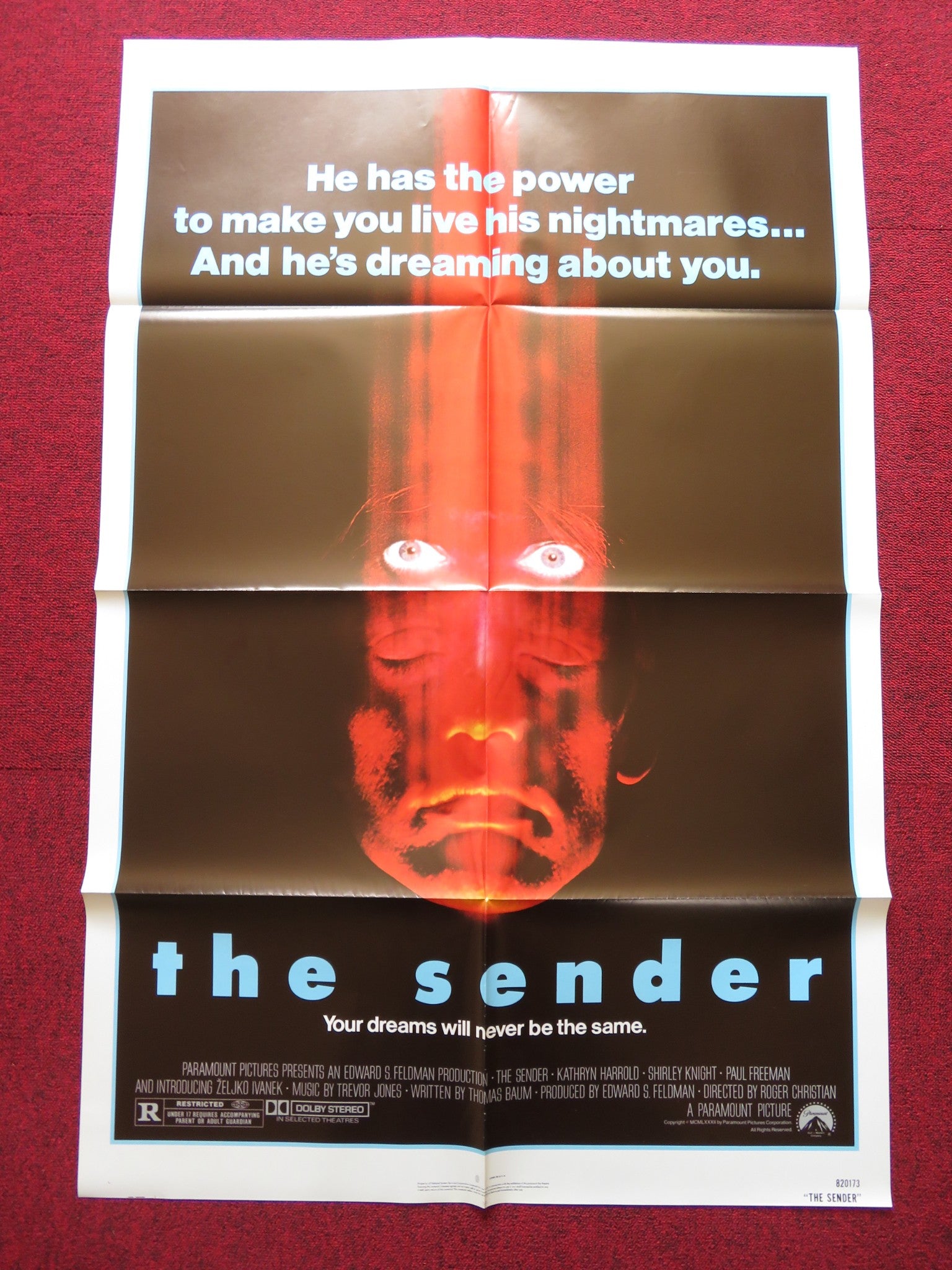 THE SENDER FOLDED US ONE SHEET POSTER KATHRYN HARROLD SHIRLEY KNIGHT 1 ...