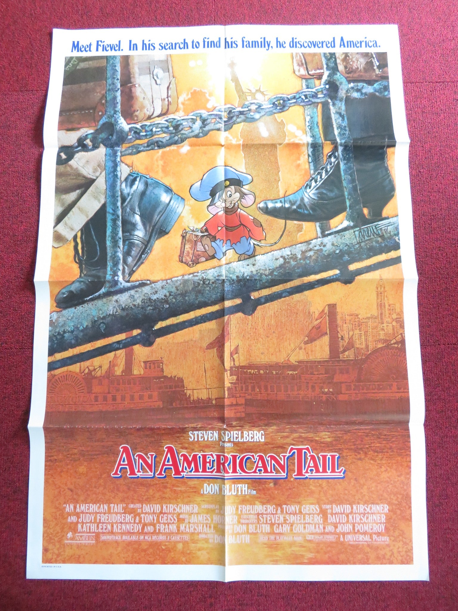 AN AMERICAN TAIL - A FOLDED US ONE SHEET POSTER ERICA YOHN NEHEMIAH PE ...