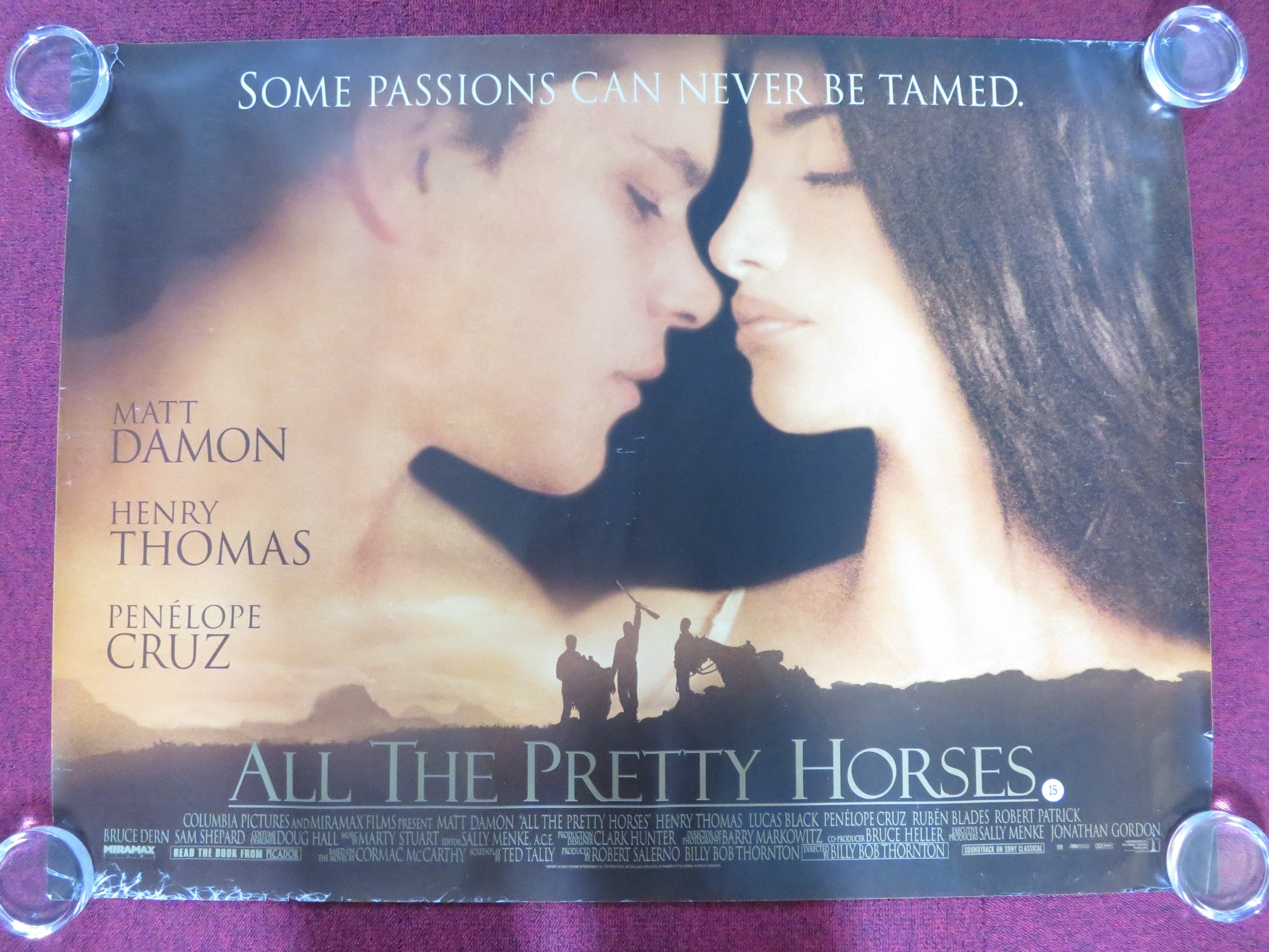 ALL THE PRETTY HORSES UK QUAD ROLLED POSTER MATT DAMON HENRY THOMAS 20 ...