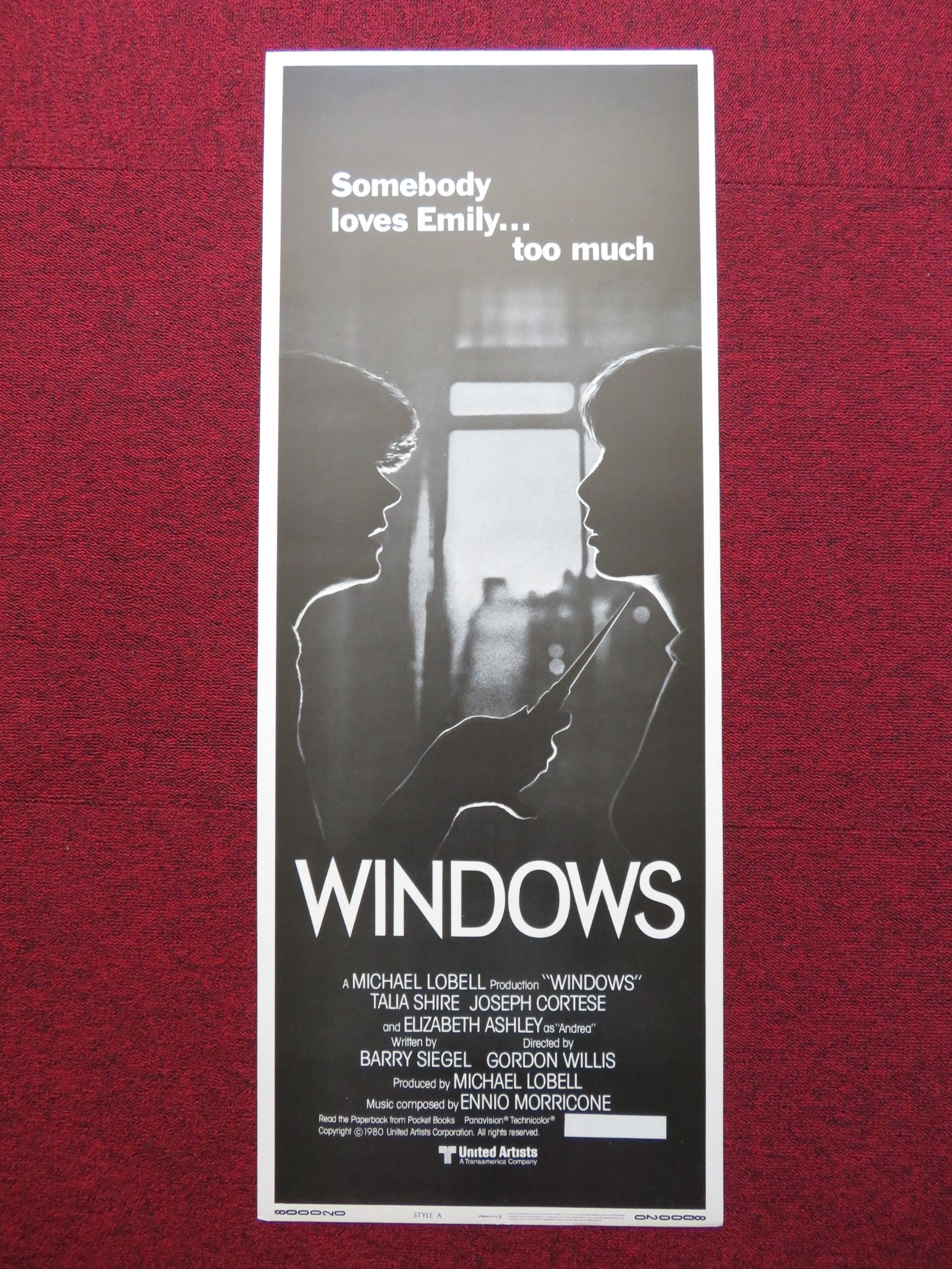 WINDOWS STYLE A US INSERT (14"x 36") POSTER TALIA SHIRE JOSEPH CORTESE ...