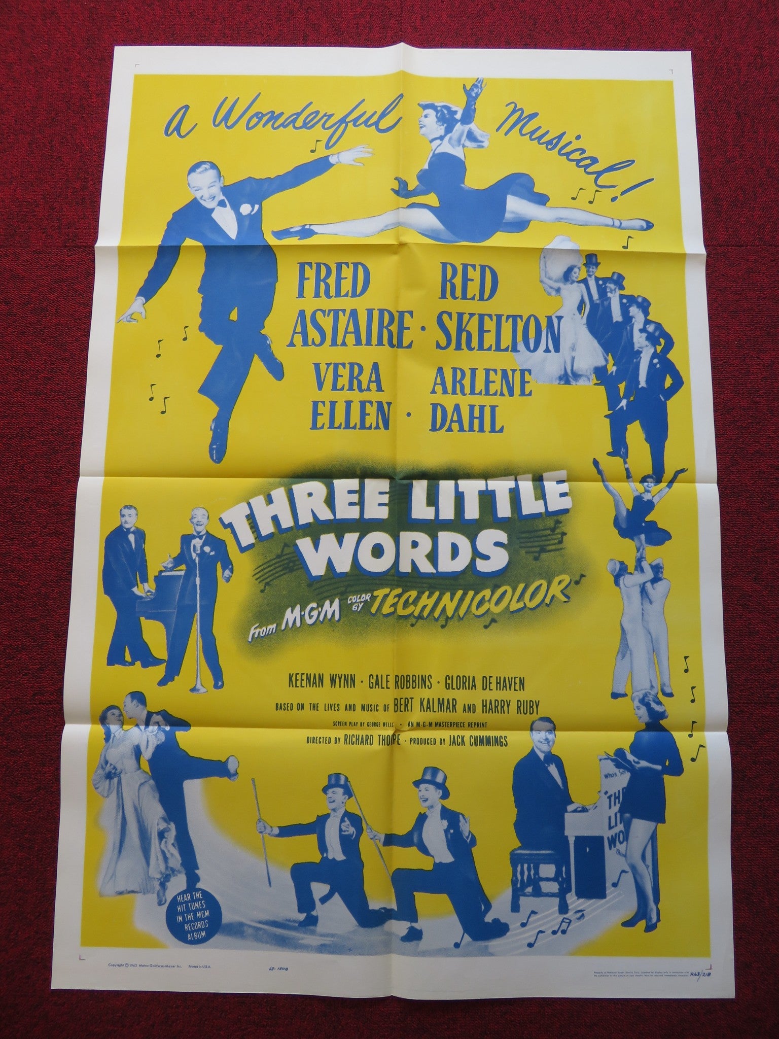 THREE LITTLE WORDS FOLDED US ONE SHEET POSTER FRED ASTAIRE RED SKELTON ...