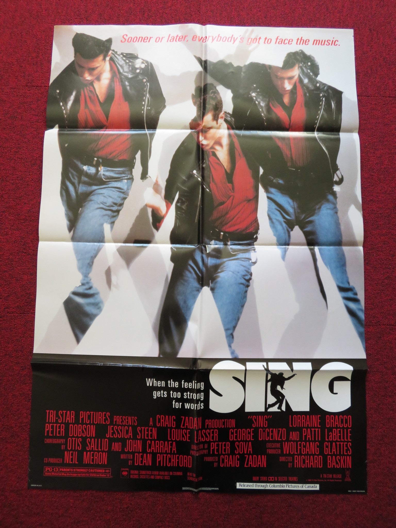 SING FOLDED US ONE SHEET POSTER LORRAINE BRACCO PETER DOBSON 1989 ...