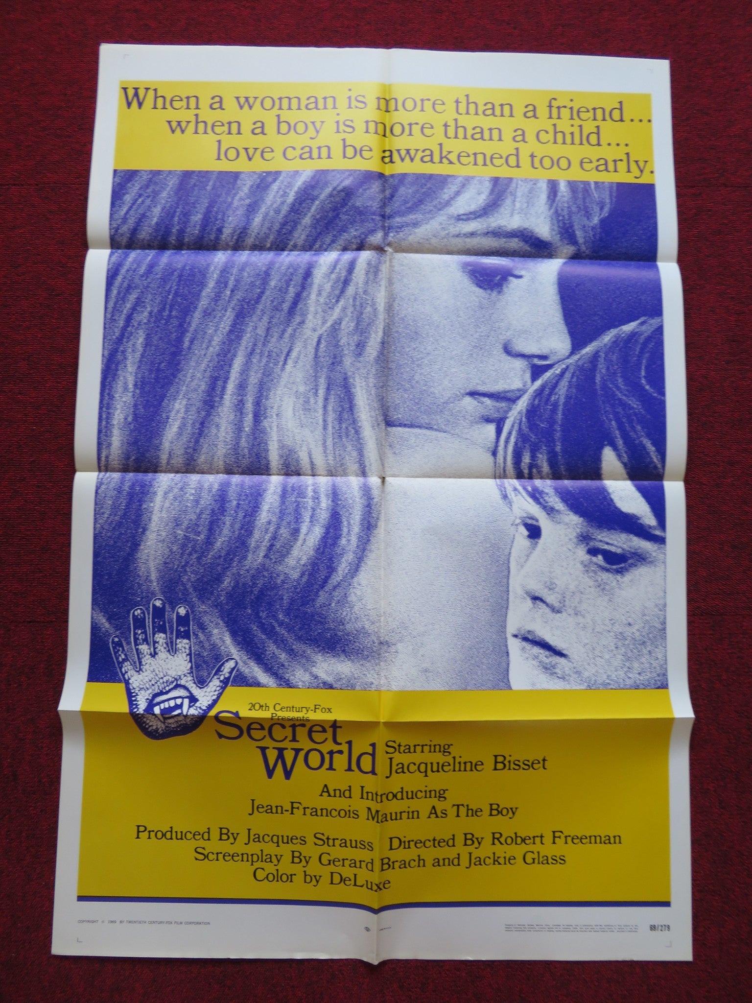 SECRET WORLD FOLDED US ONE SHEET POSTER JACQUELINE BISSET J-F. MAURIN ...