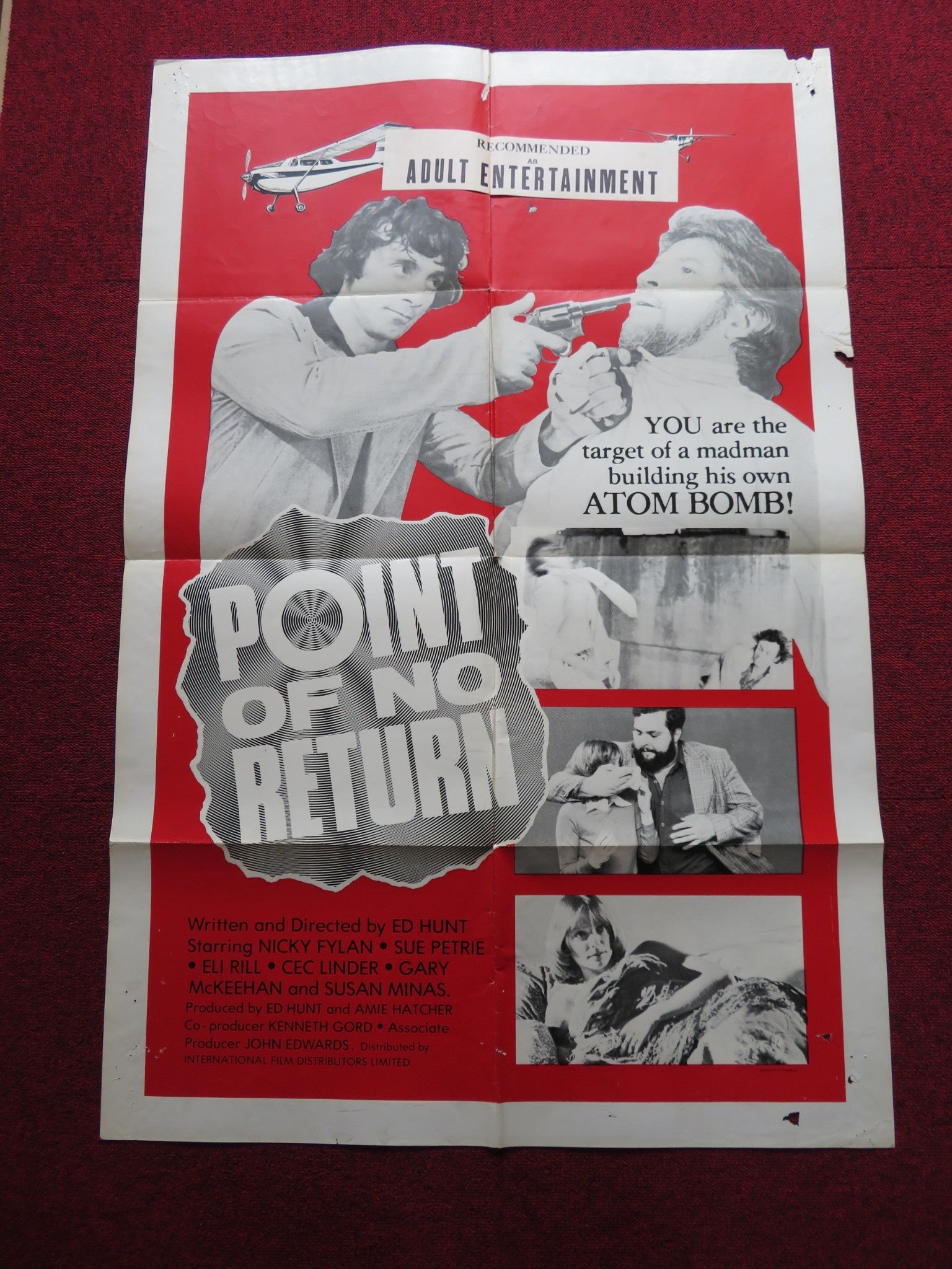 POINT OF NO RETURN FOLDED US ONE SHEET POSTER ED HUNT NICKY FYLAN 1976 ...