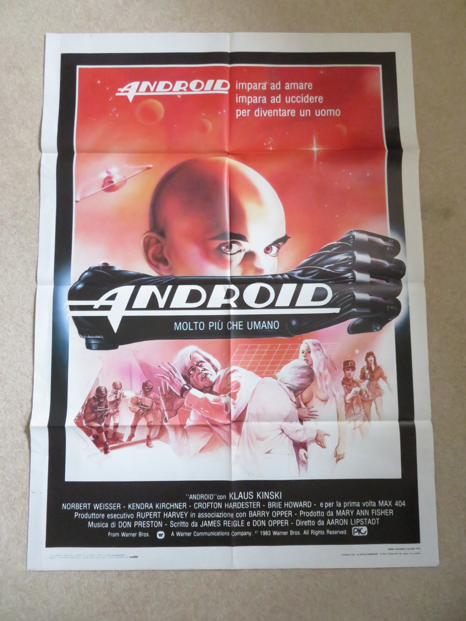 ANDROID ITALIAN 2 FOGLIO POSTER KLAUS KINSKI BRIE HOWARD 1982 ...