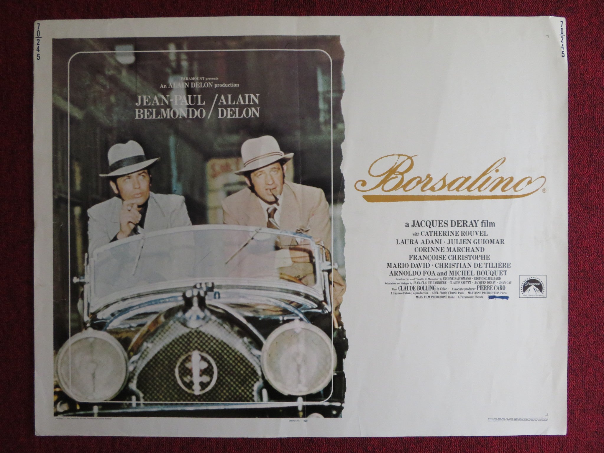 BORSALINO US HALF SHEET (22"x 28") POSTER CATHERINE ROUVEL LAURA ADANI ...