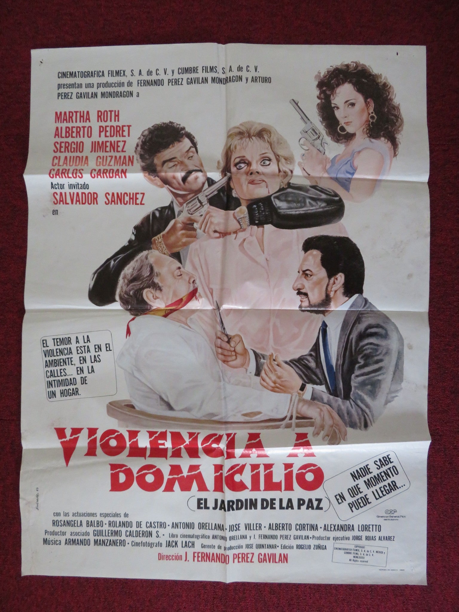 EL JARDIN DE LA PAZ FOLDED MEXICAN POSTER ALBERTO PEDRET MARTHA ROTH 1 ...