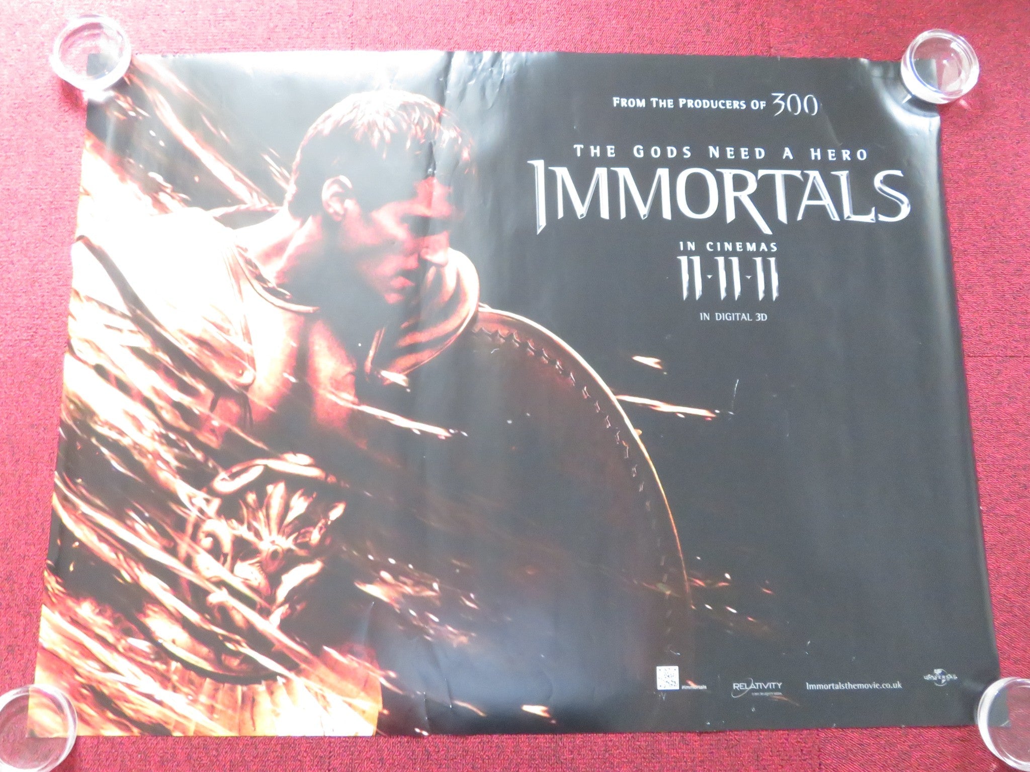 IMMORTALS UK QUAD ROLLED POSTER HENRY CAVILL MICKEY ROURKE 2011 ...