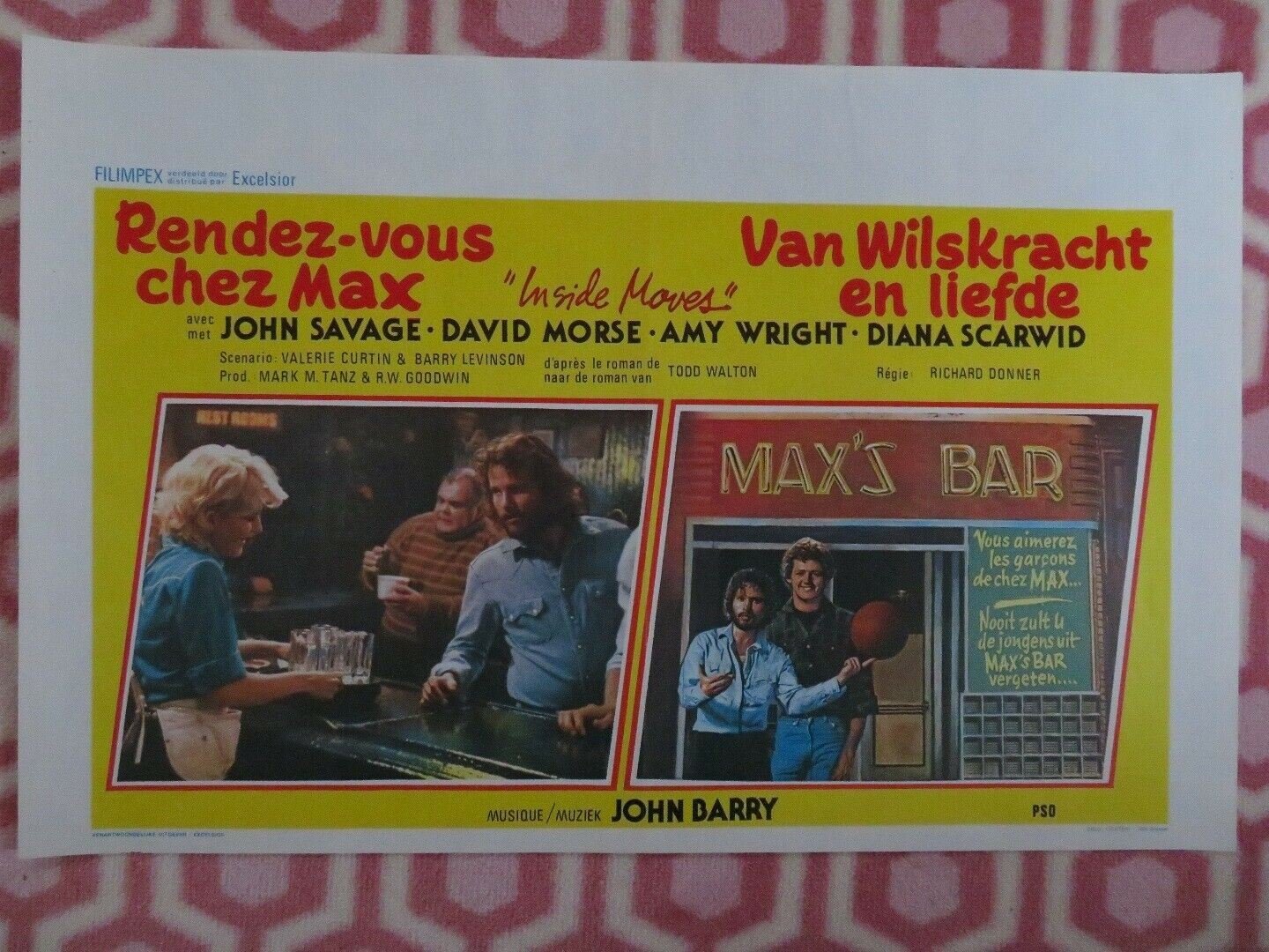 INSIDE MOVES BELGIUM (14"x 21") POSTER JOHN SAVAGE DAVID MORSE 1980 ...