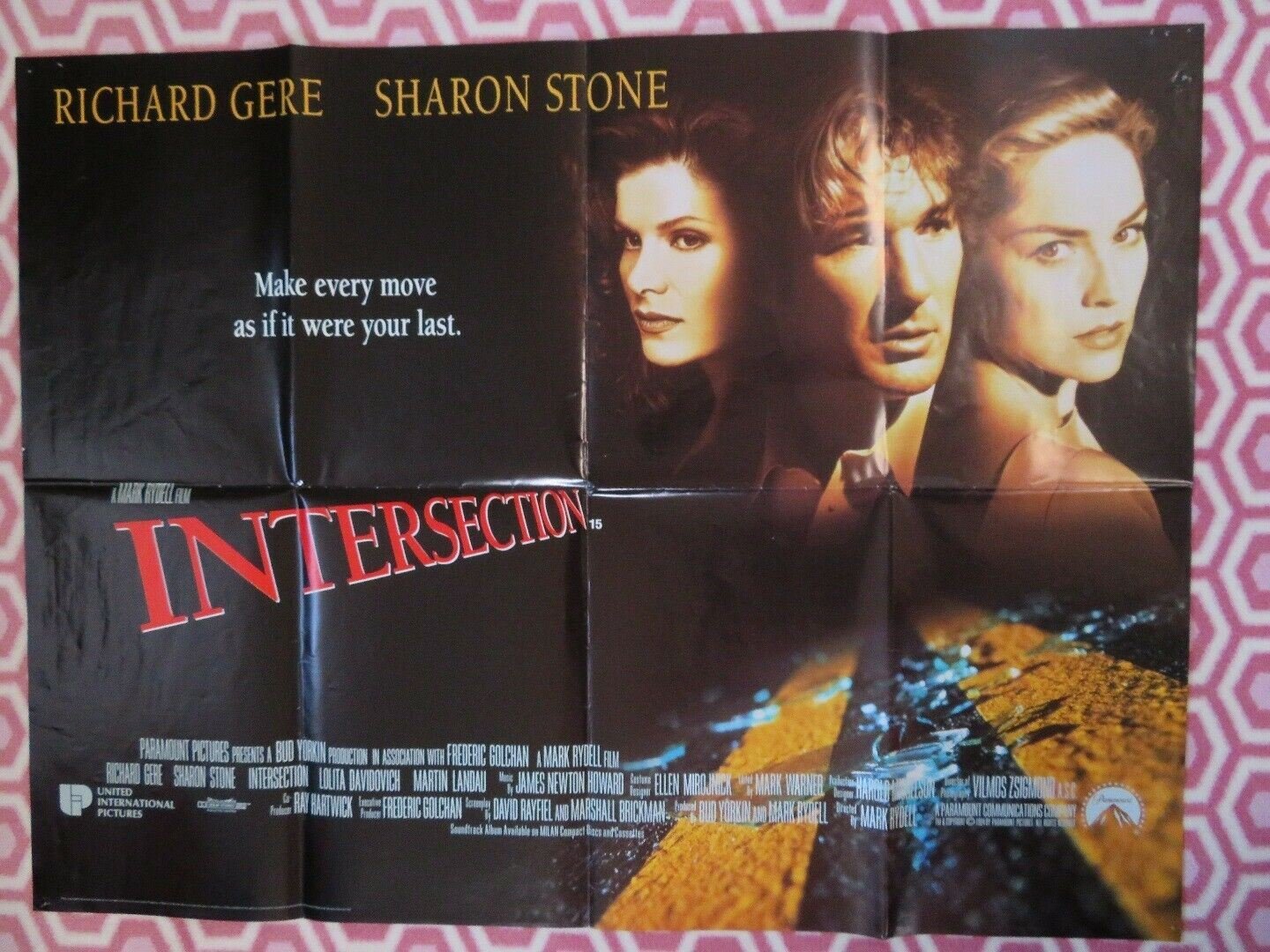 INTERSECTION BRITISH QUAD (30"x40") POSTER RICHARD GERE SHARON STONE 1 ...