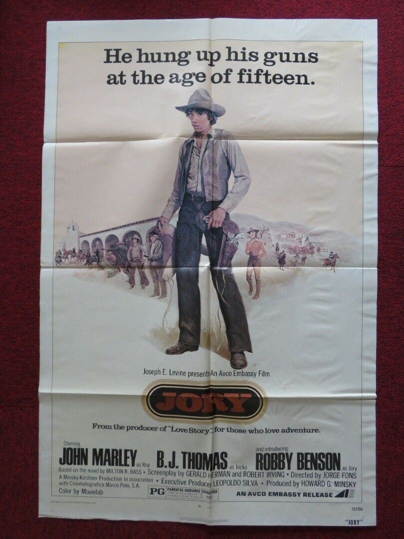 JORY FOLDED US ONE SHEET POSTER JOHN MARLEY B.J THOMAS 1972 ...