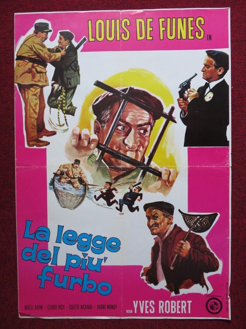 LA LEGGE DEL PIU FURBO ITALIAN FOGLIO ROLLED POSTER LOUIS DE FUNES NOE ...