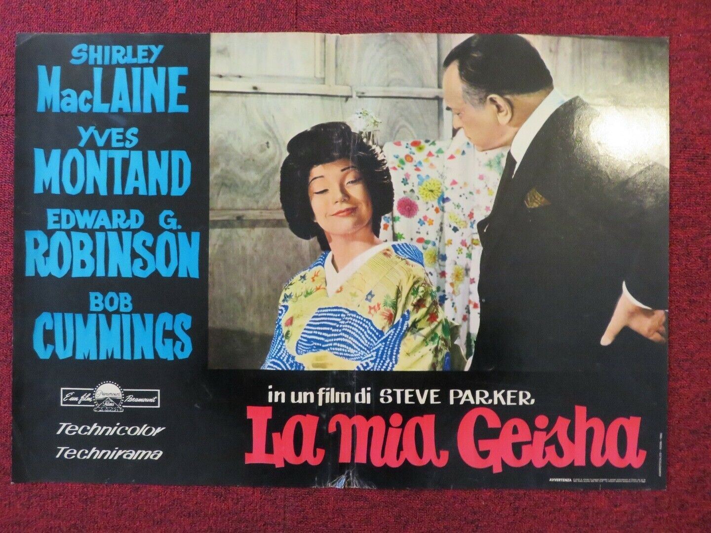 LA MIA GEISHA / MY GEISHA ITALIAN FOTOBUSTA POSTER SHIRLEY MACLAINE YV ...