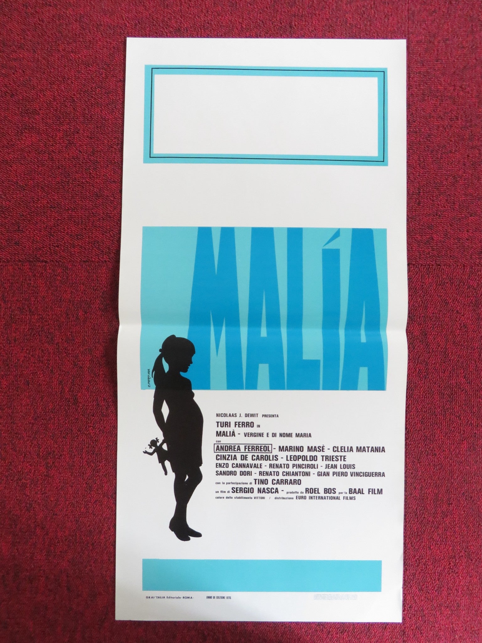 MALIA - VERGINE E DI NOME MARIA ITALIAN LOCANDINA POSTER TURI FERRO 19 ...