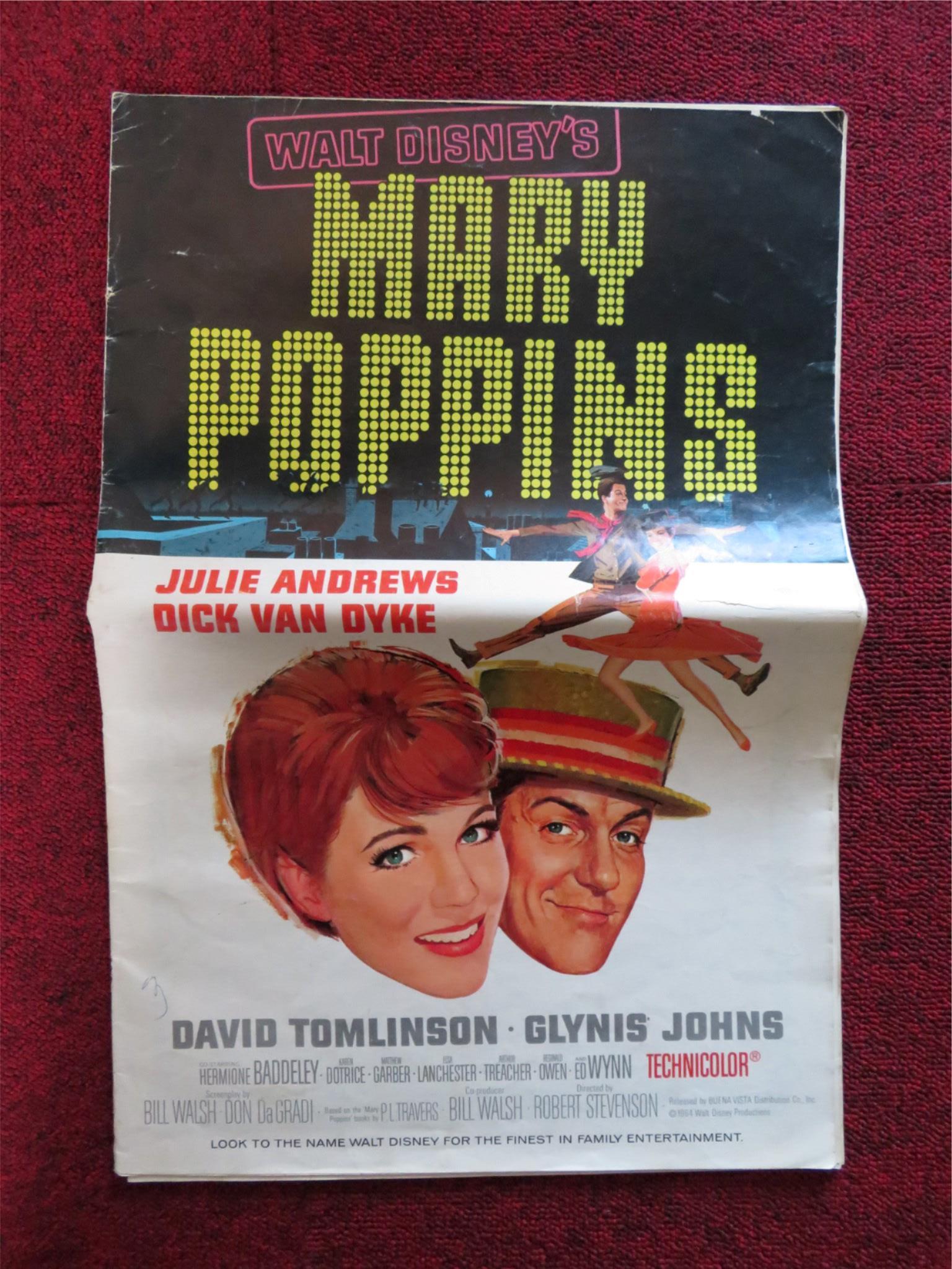 MARY POPPINS FOLDED PRESSBOOK CUT BUENA VISTA DISNEY JULIE ANDREWS 196 ...