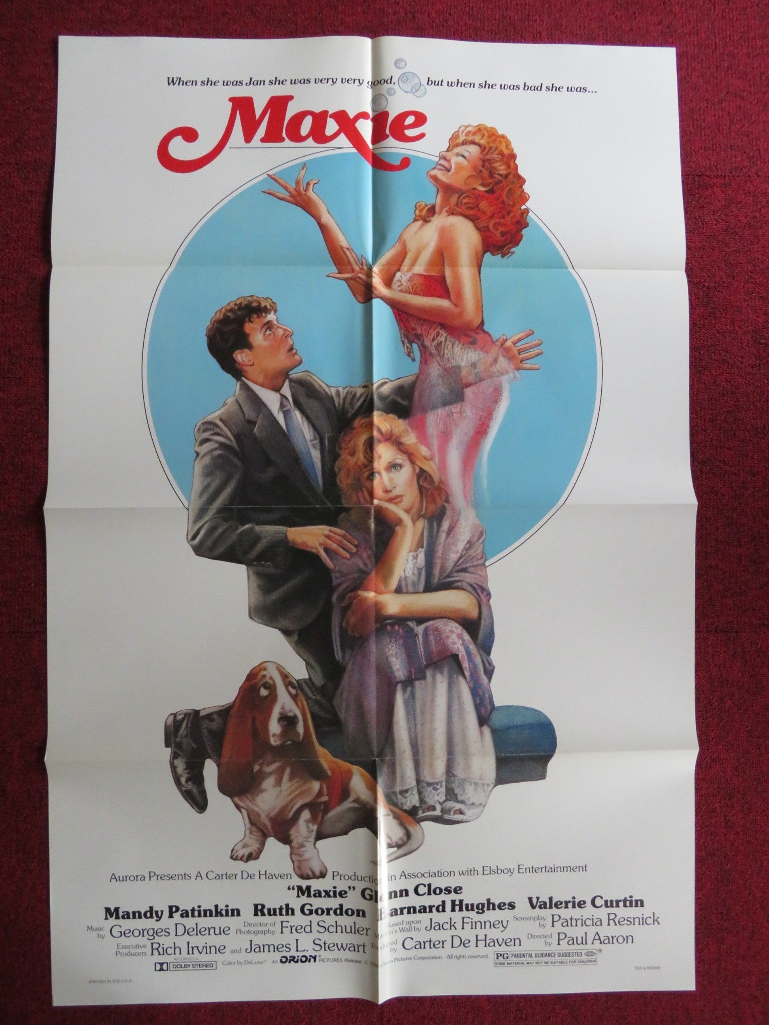 MAXIE FOLDED US ONE SHEET POSTER MANDY PATINKIN RUTH GORDON 1985 ...