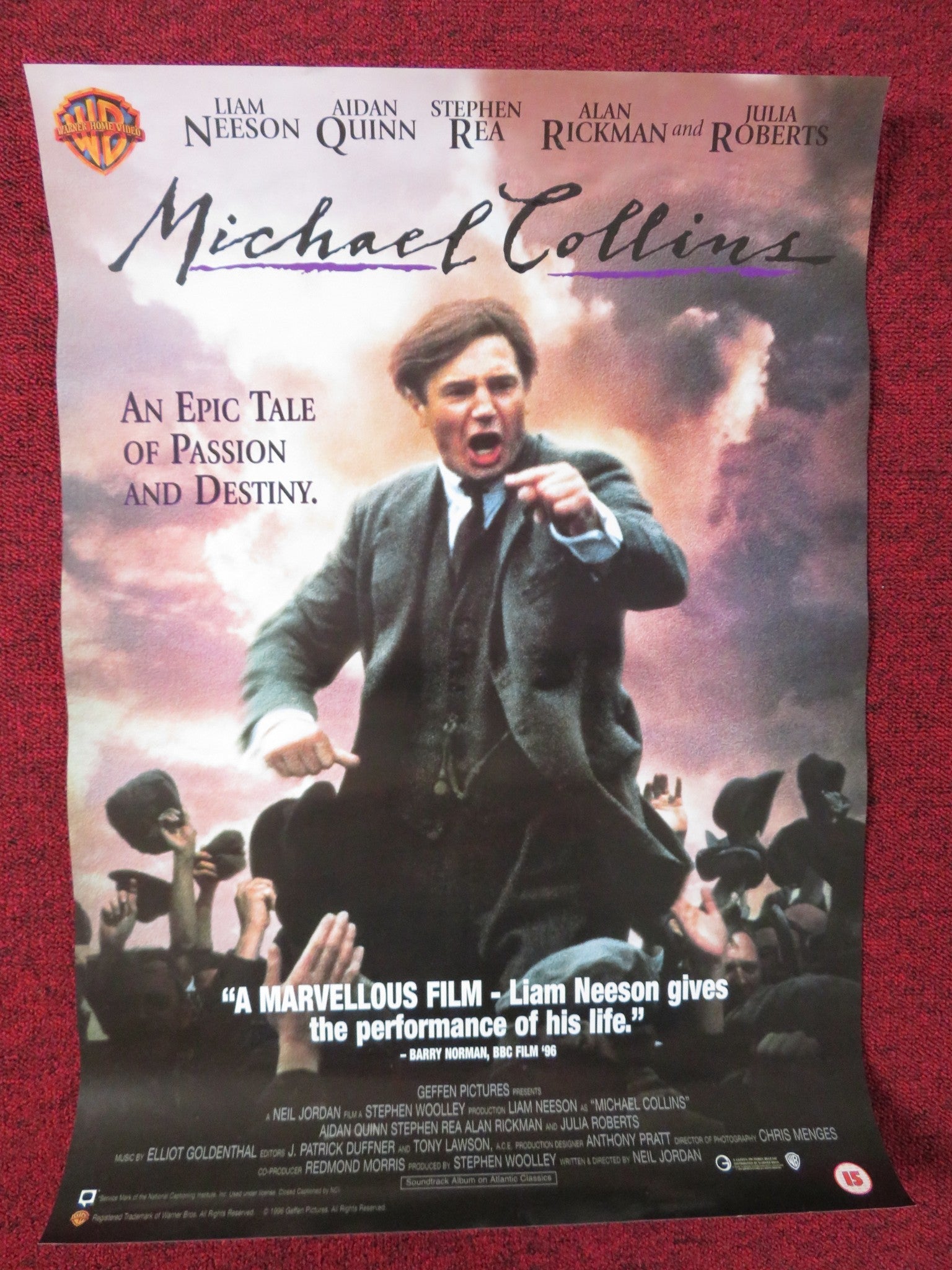 MICHAEL COLLINS VHS VIDEO POSTER LIAM NEESON AIDAN QUINN 1996 ...