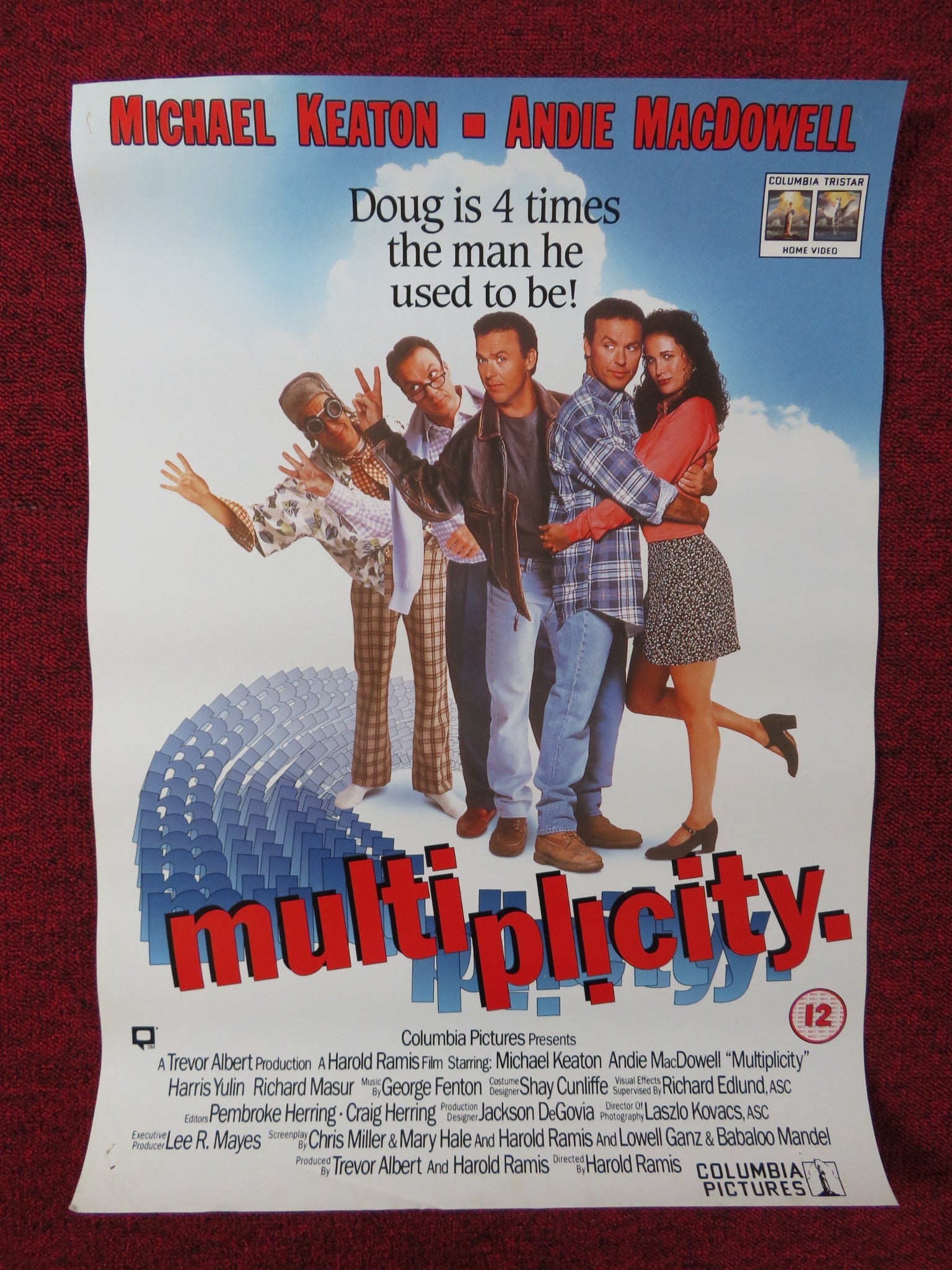 MULTIPLICITY VHS VIDEO POSTER MICHAEL KEATON ANDIE MACDOWELL 1996 ...