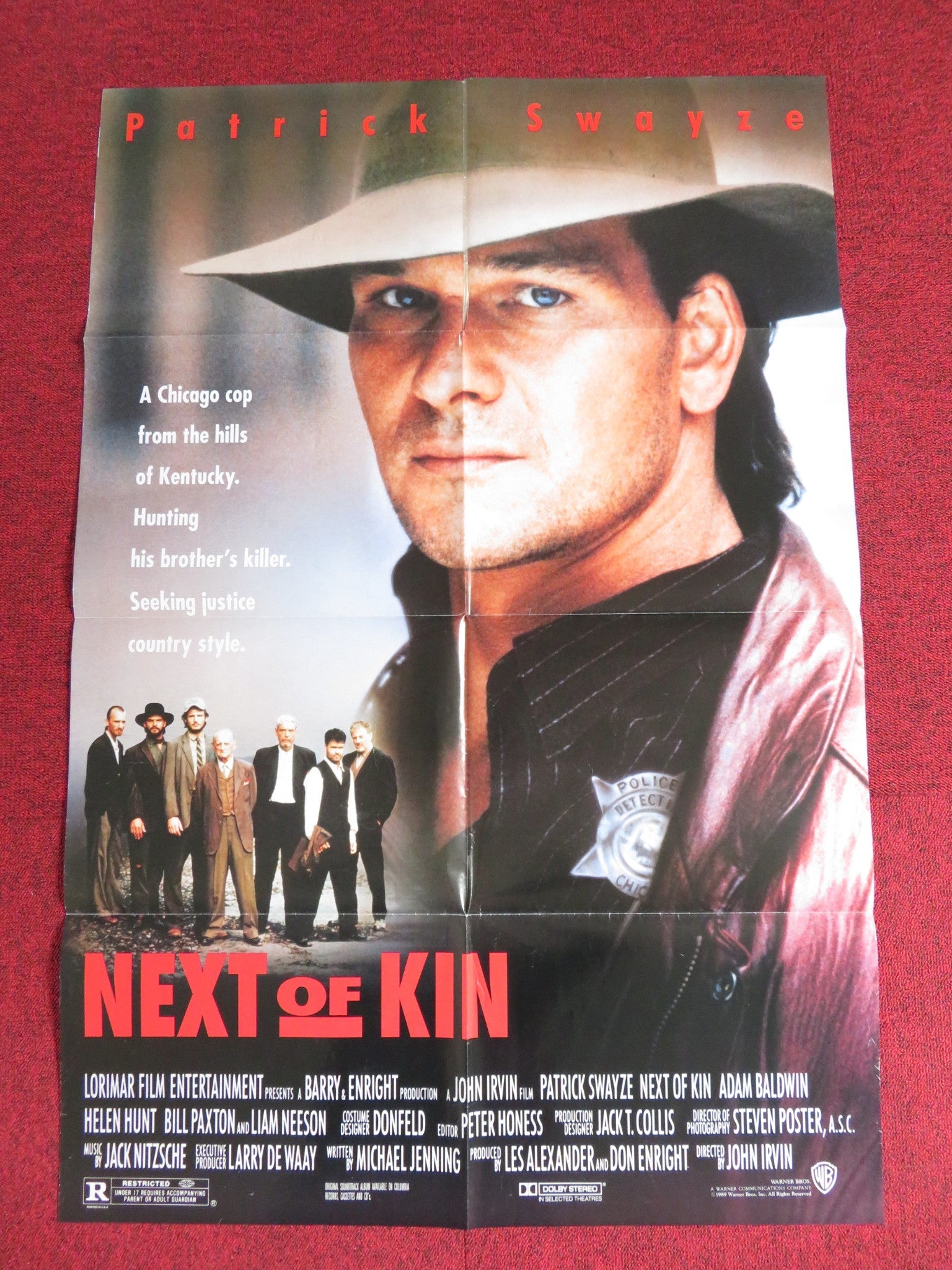 NEXT OF KIN FOLDED US ONE SHEET POSTER PATRICK SWAYZE LIAM NEESON 1989 ...