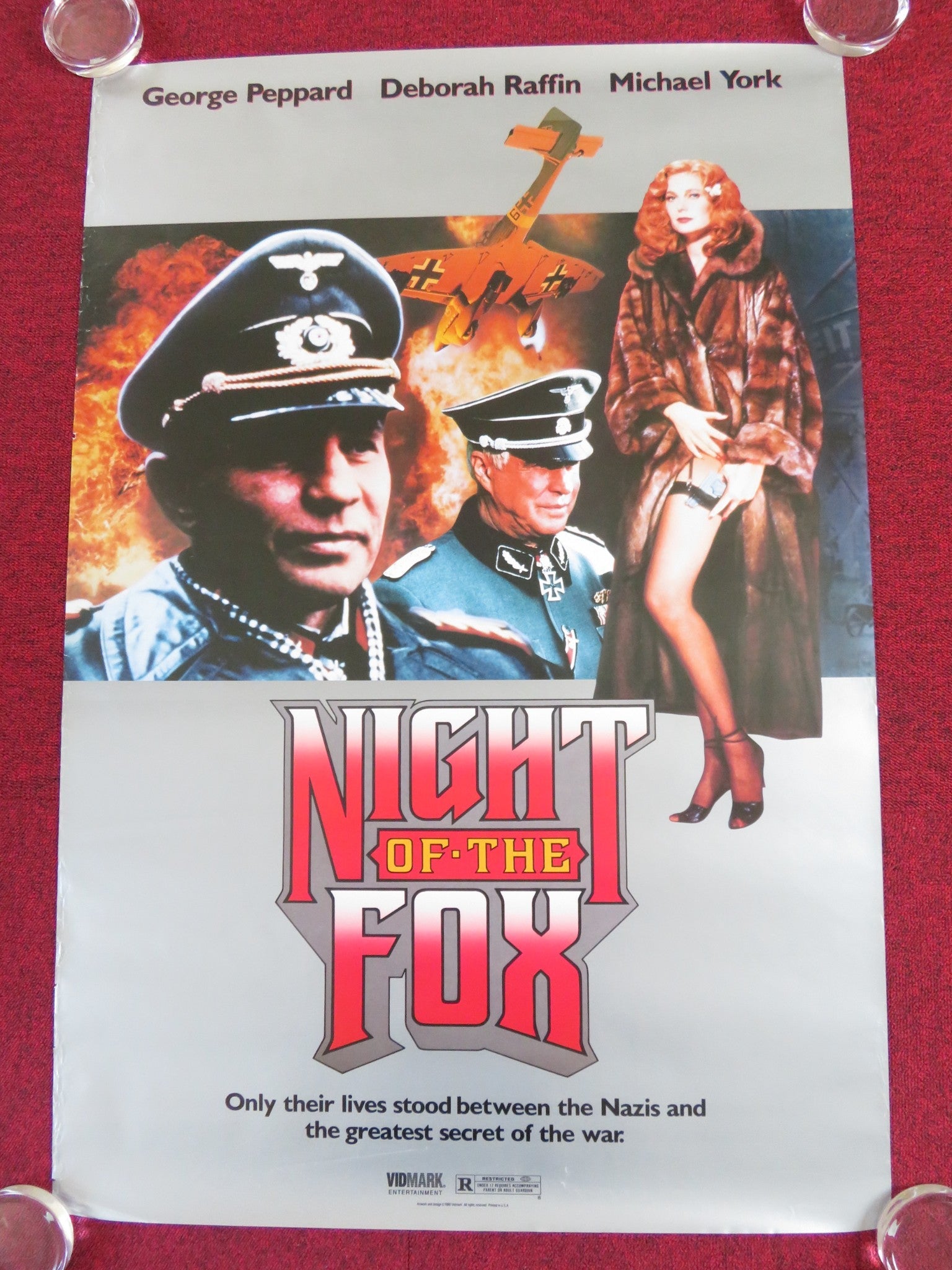 NIGHT OF THE FOX VHS VIDEO POSTER GEORGE PEPPARD MICHAEL YORK 1990 ...