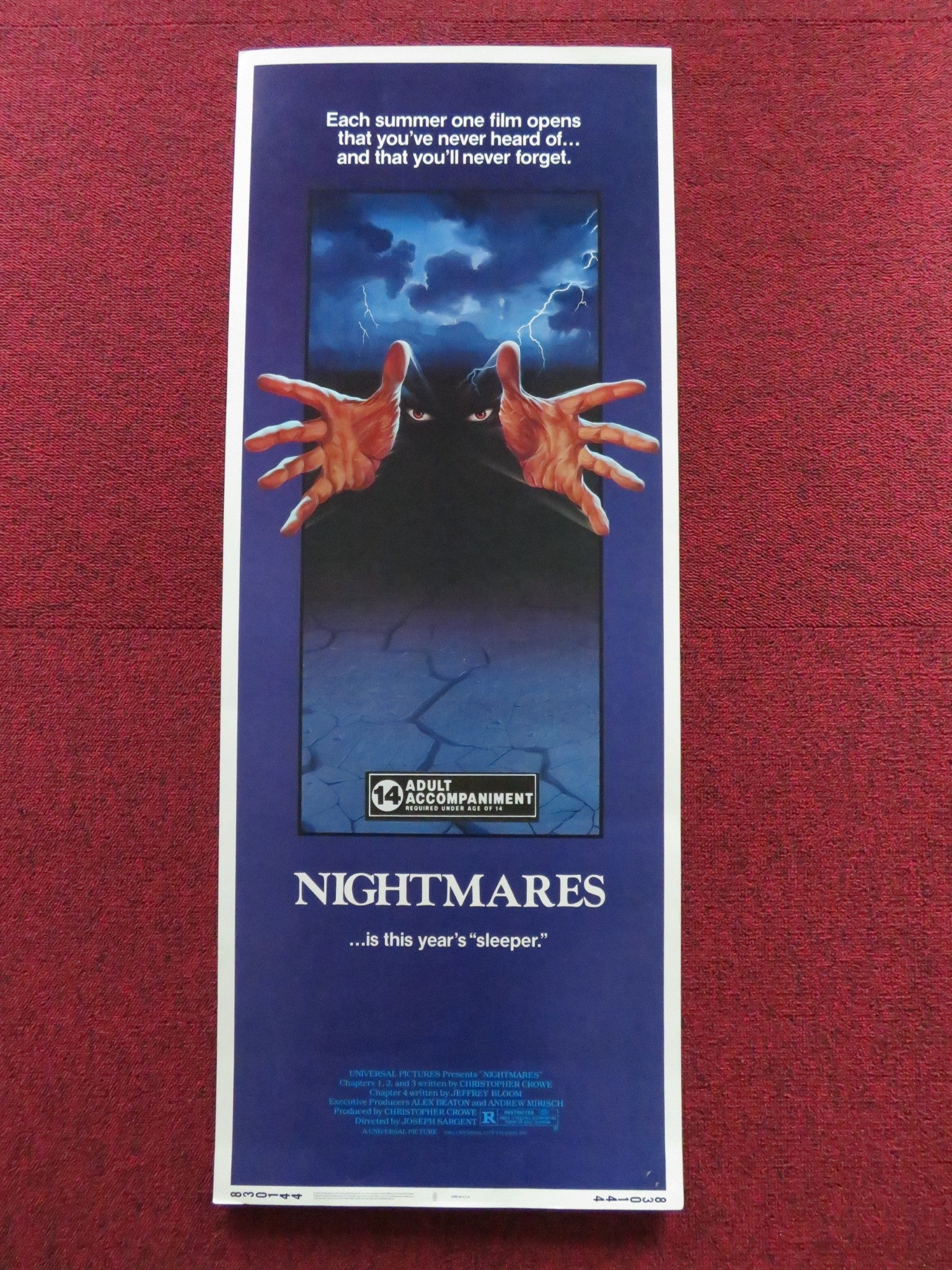 NIGHTMARES US INSERT (14"x 36") POSTER JENNY NEUMANN GARY SWEET 1983 ...