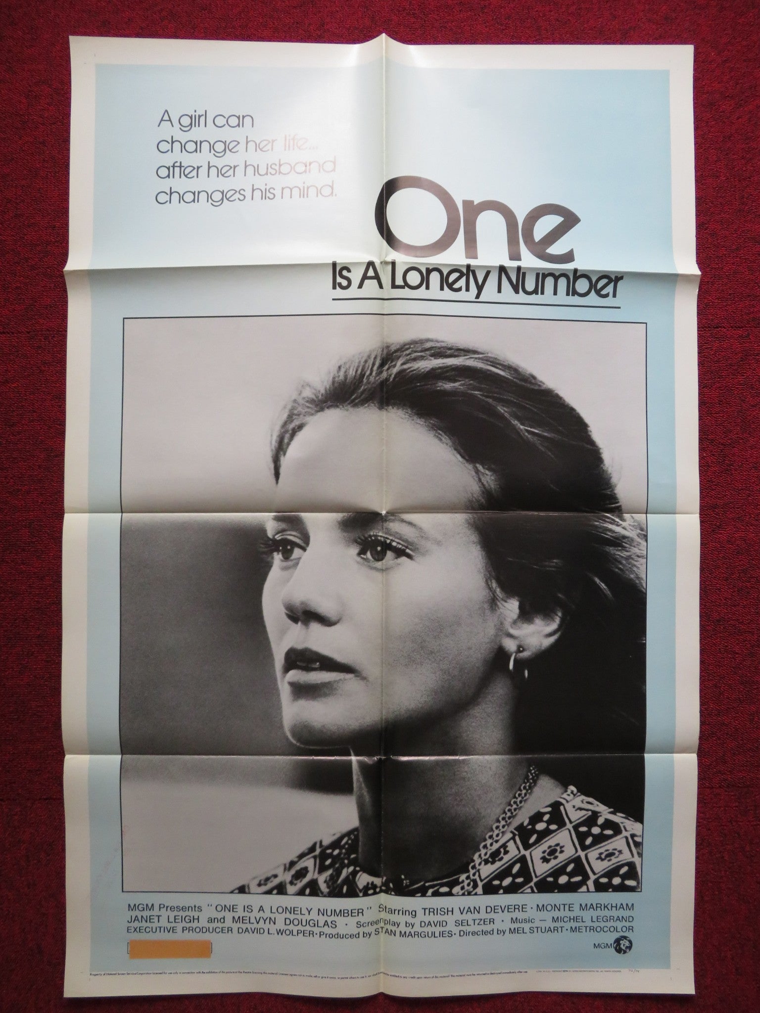 ONE IS A LONELY NUMBER FOLDED US ONE SHEET POSTER TRISH VAN DEVERE 197 ...