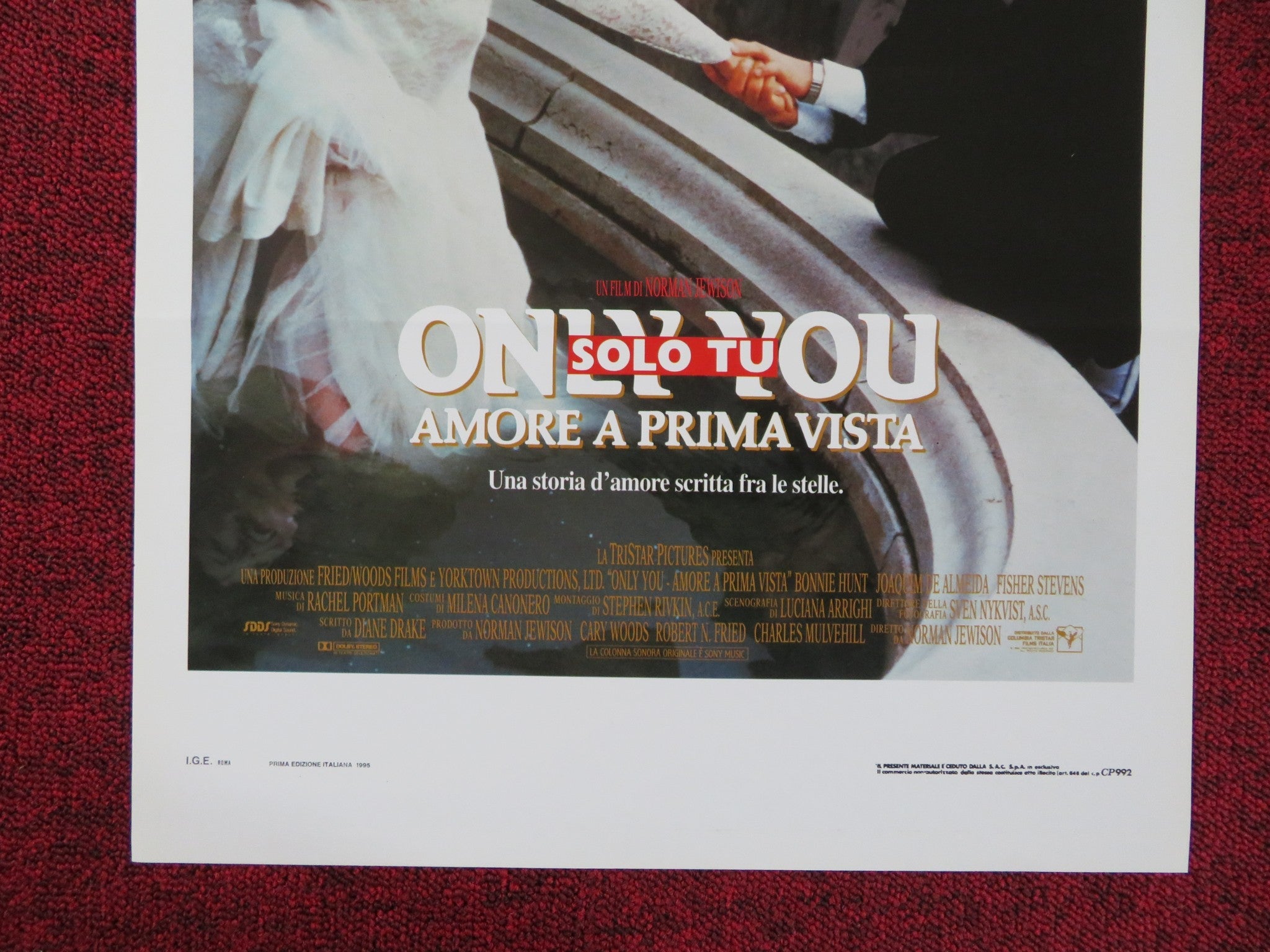 ONLY YOU ITALIAN LOCANDINA POSTER ROBERT DOWNEY JR. MARISA TOMEI 1994 ...