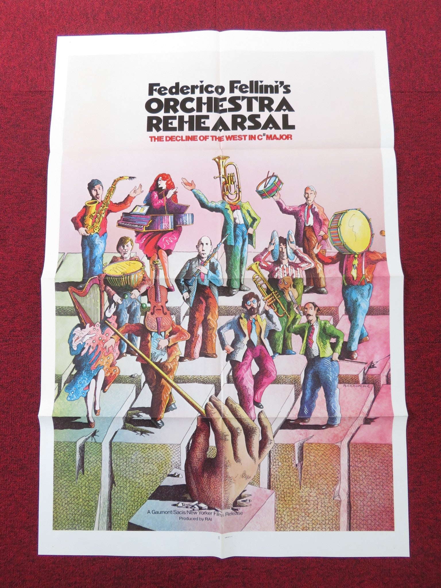 ORCHESTRA REHEARSAL FOLDED US ONE SHEET POSTER BALDUIN BAAS CLARA COLO ...