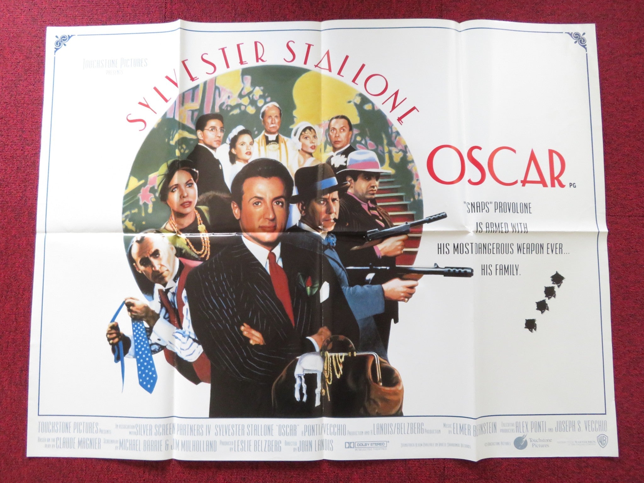 OSCAR UK QUAD POSTER FOLDED SYLVESTER STALLONE PETER RIEGERT 1991 ...
