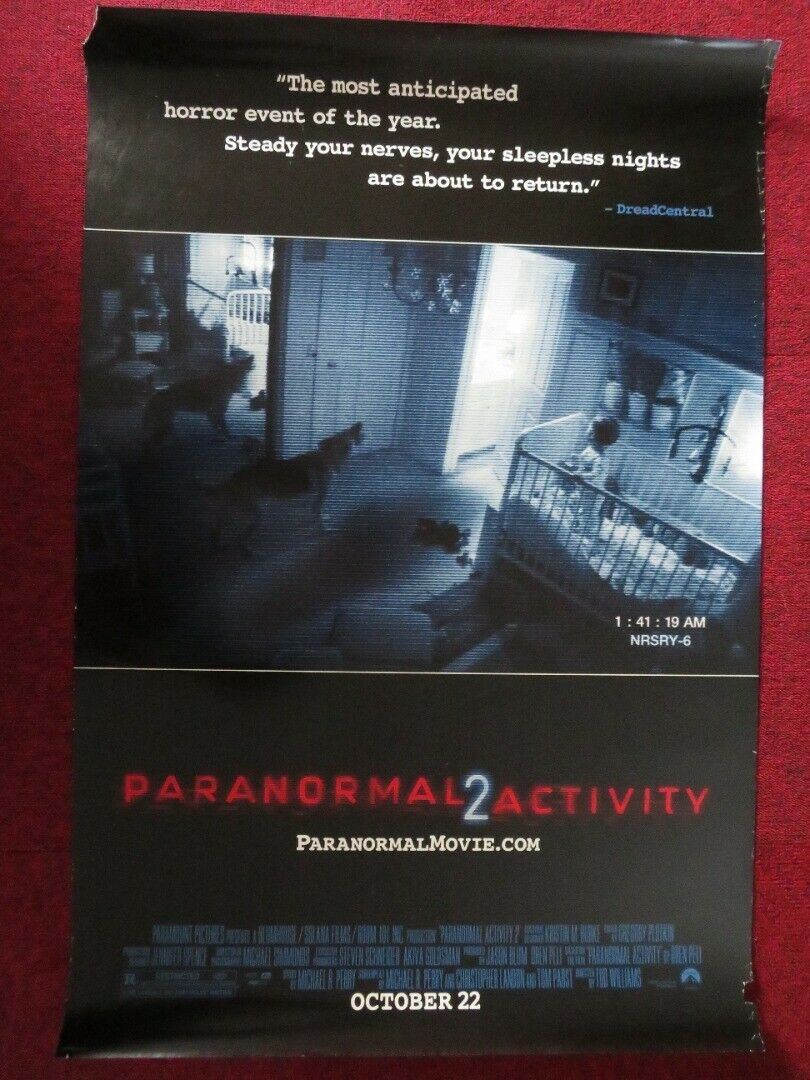 PARANORMAL ACTIVITY 2 US ONE SHEET ROLLED POSTER TOD WILLIAMS 2010 ...