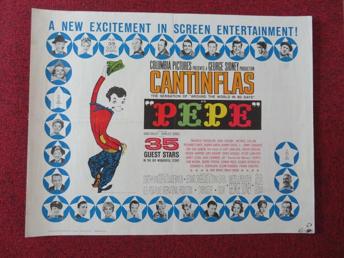 PEPE US HALF SHEET (22"x 28") POSTER CANTINFLAS GEORGE SIDNEY 1960 ...