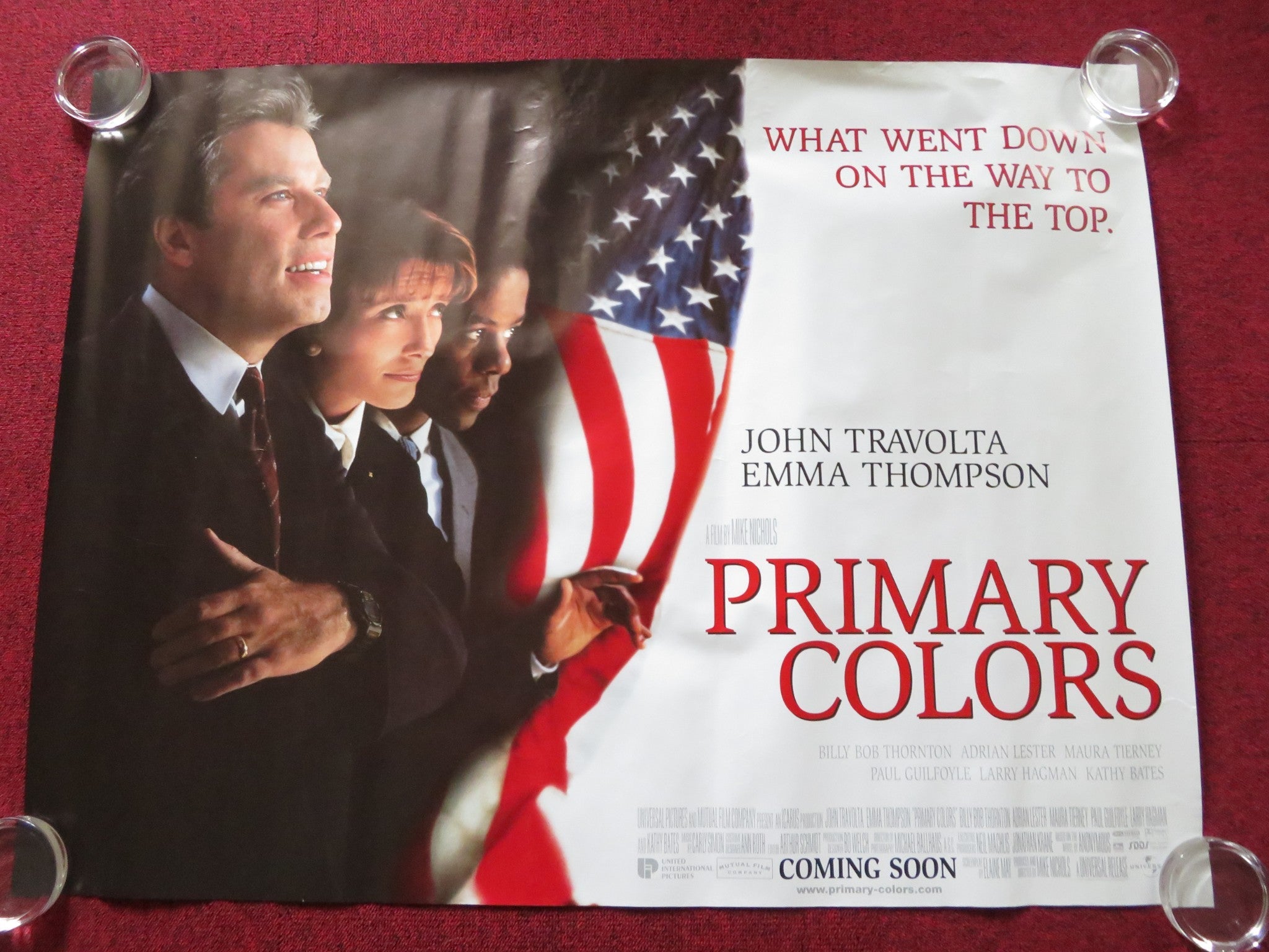 PRIMARY COLORS UK QUAD (30"x 40") ROLLED POSTER JOHN TRAVOLTA EMMA THO ...