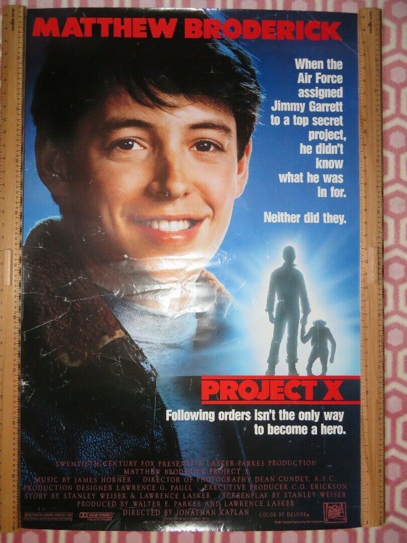 PROJECT X US ONE SHEET ROLLED POSTER MATTHEW BRODERICK 1987 ...