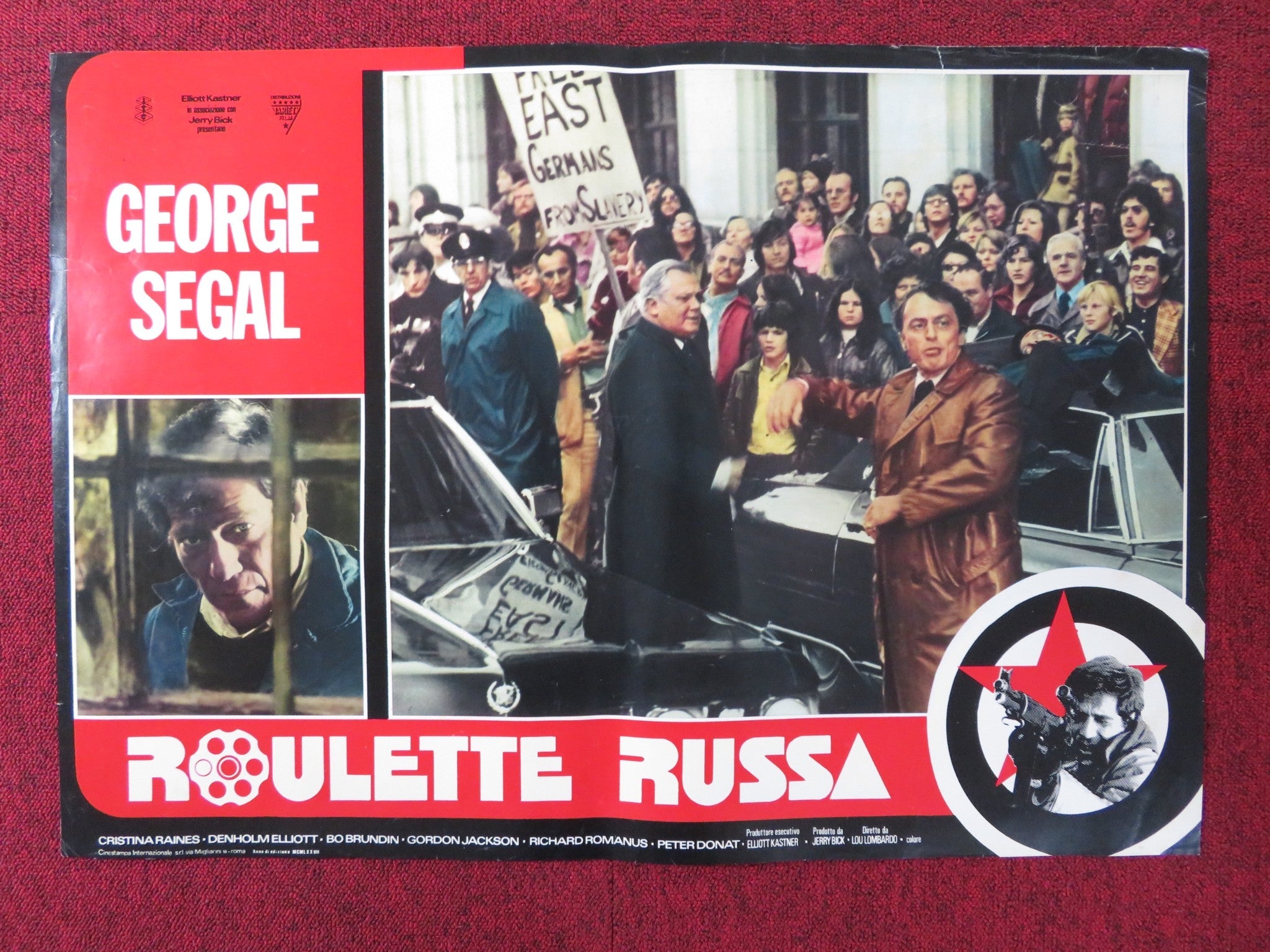 RUSSIAN ROULETTE - B ITALIAN FOTOBUSTA POSTER GEORGE SEGAL CRISTINA RA ...