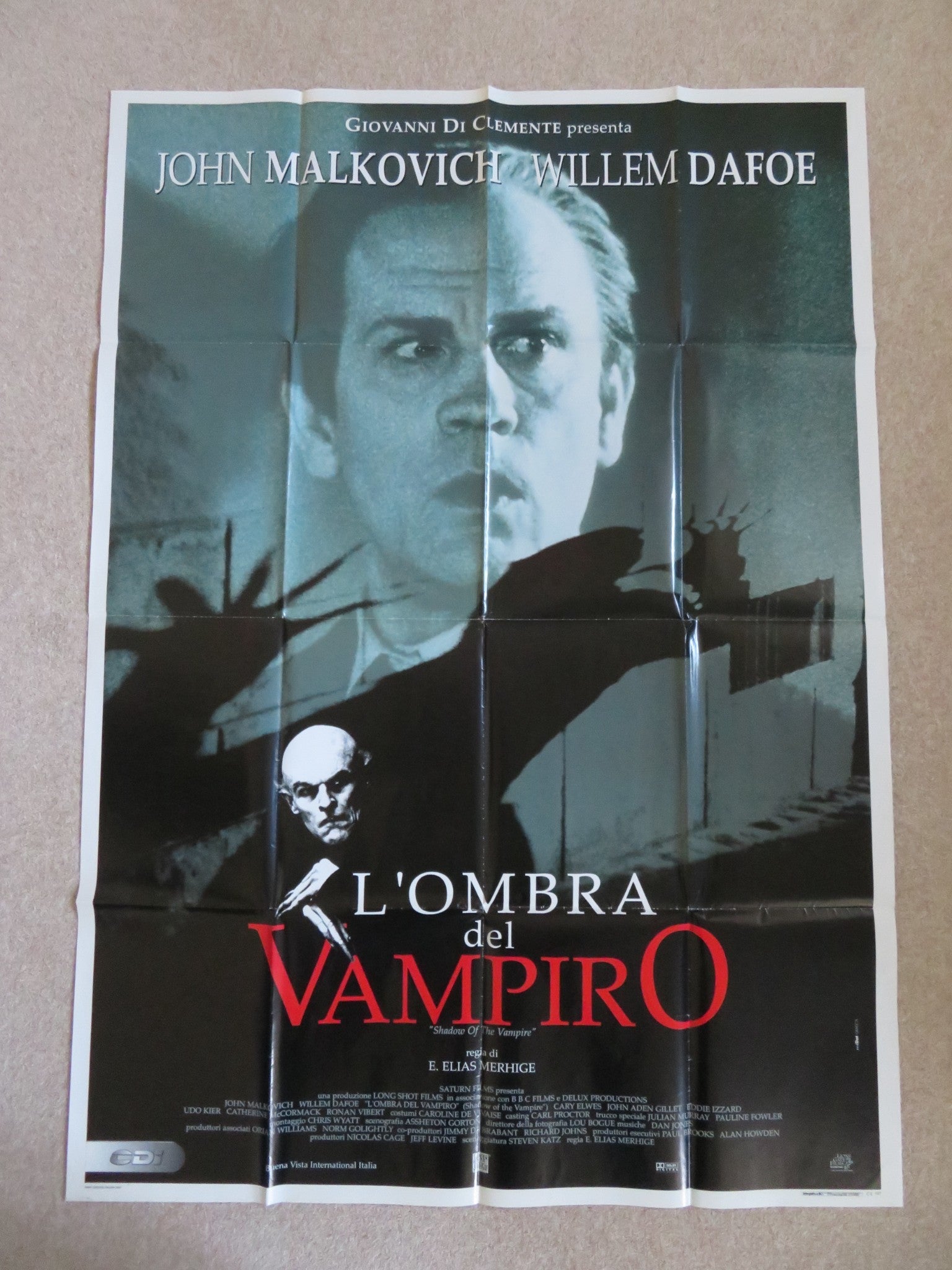 SHADOW OF THE VAMPIRE ITALIAN 2 FOGLIO POSTER JOHN MALKOVICH WILLEM DA ...