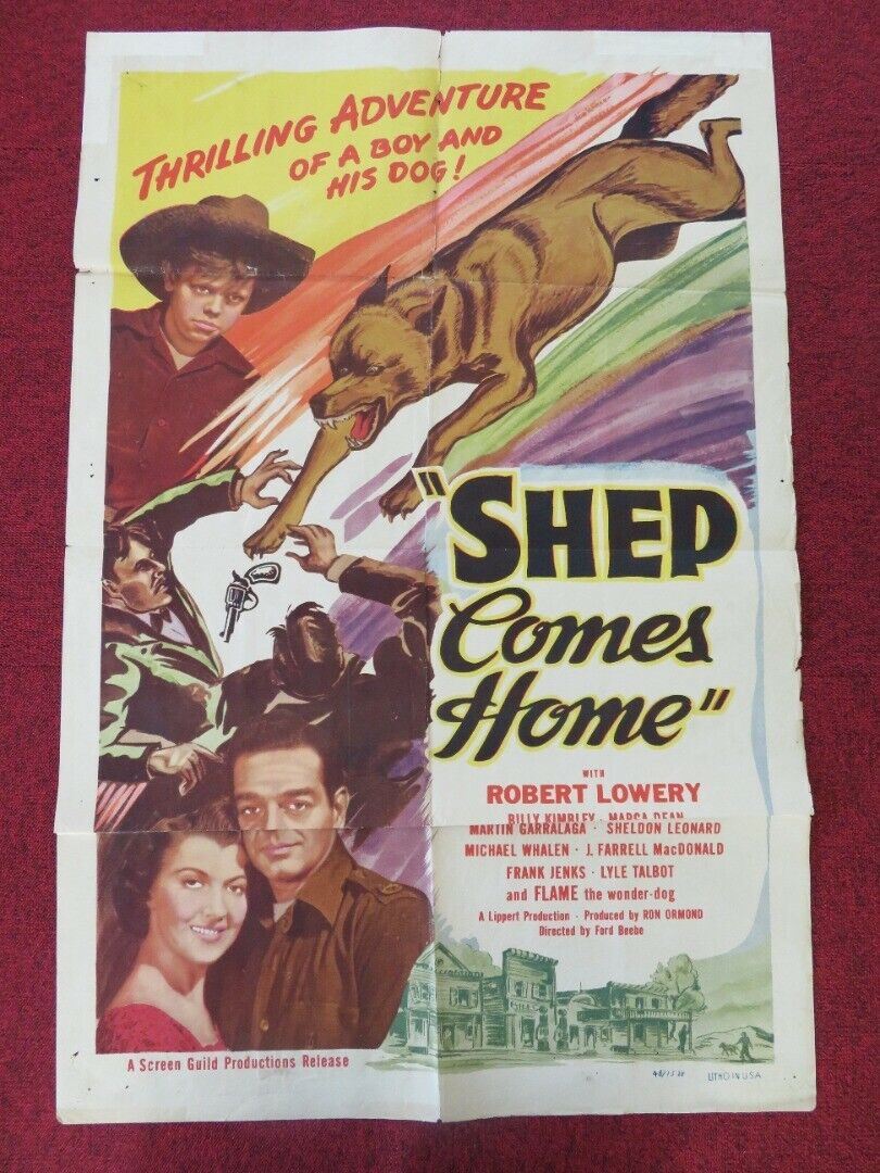 SHEP COMES HOME FOLDED US ONE SHEET POSTER ROBERT LOWERY BILLY KIMBLEY ...