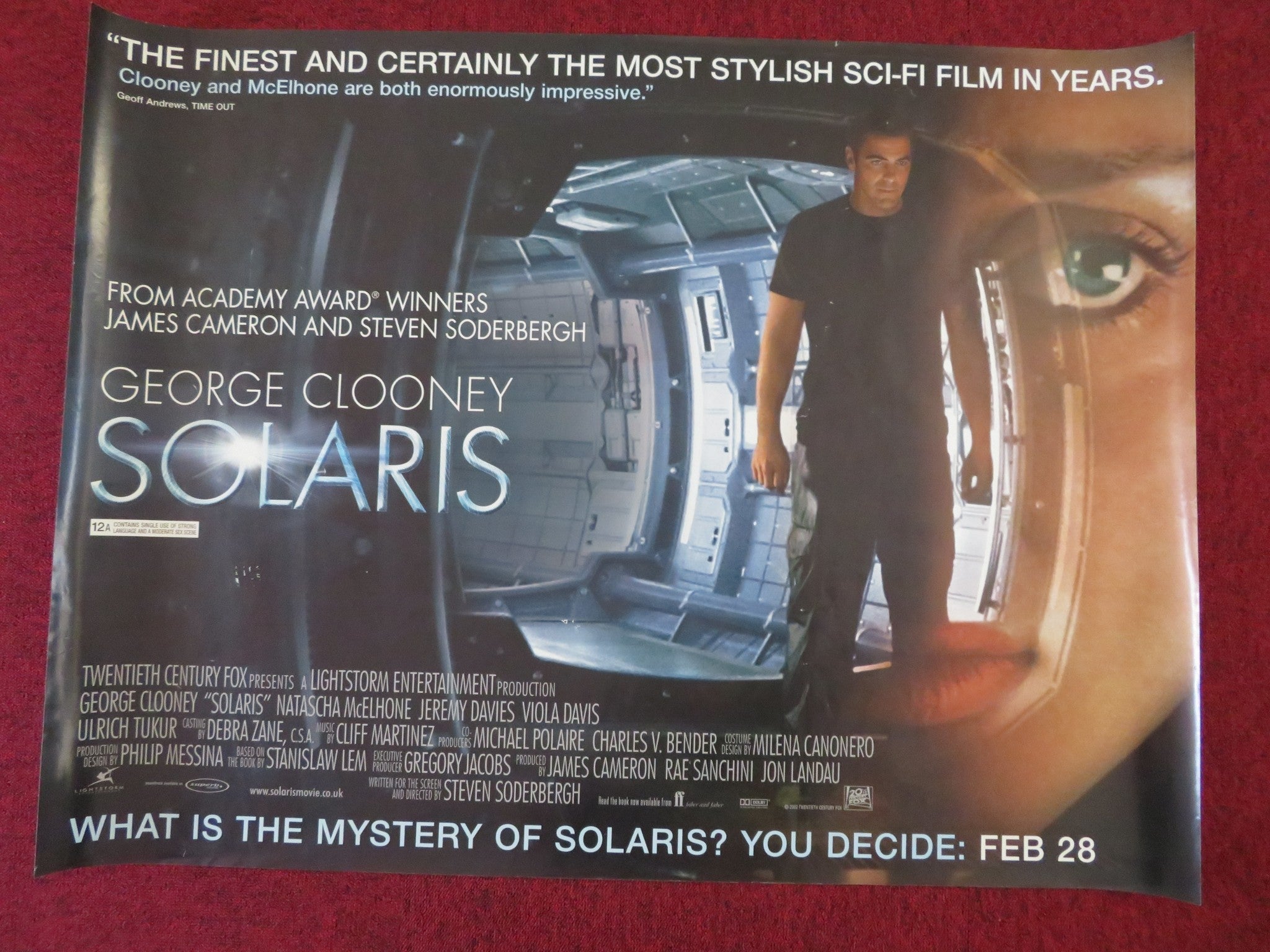 SOLARIS UK QUAD (30"x 40") ROLLED POSTER GEORGE CLOONEY NATASCHA MCELH ...
