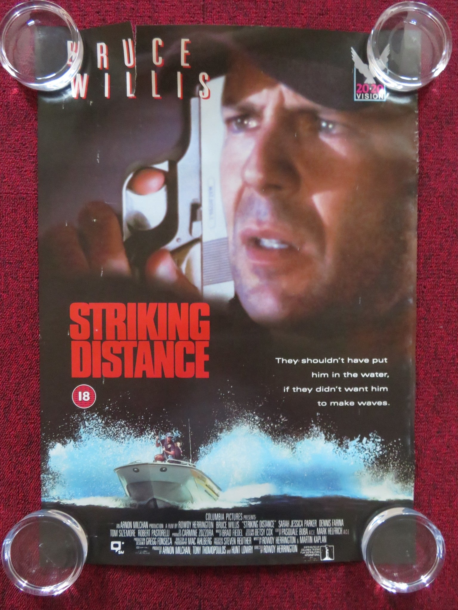 STRIKING DISTANCE VHS VIDEO POSTER BRUCE WILLIS 1993 – Rendezvous Cinema