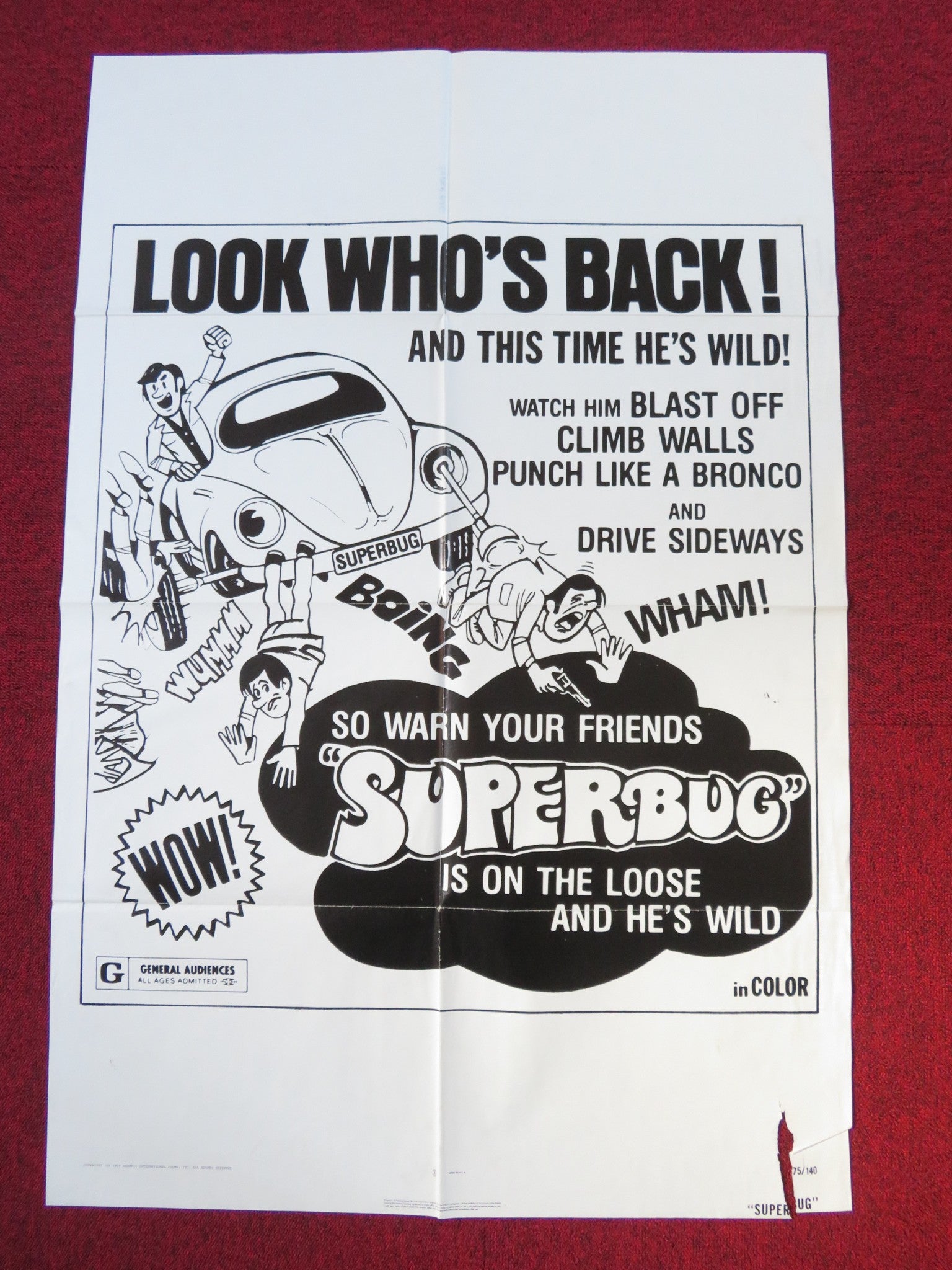SUPERBUG FOLDED US ONE SHEET POSTER RUDOLF ZEHETGRUBER SAL BORGESE 197 ...